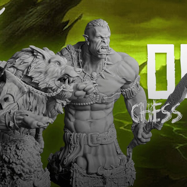 3d Printed Chess Set Orc - Etsy