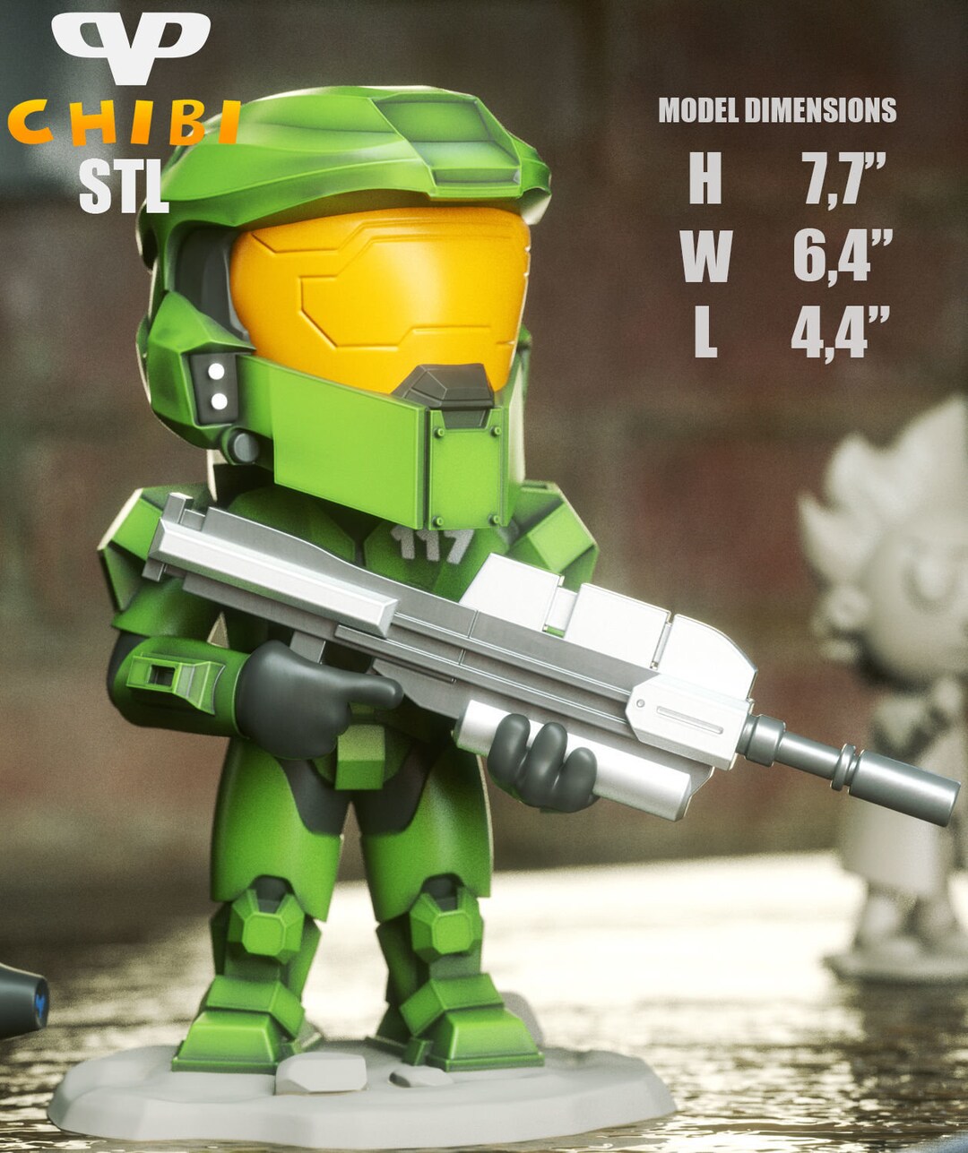 Unpainted Master Chief Chibi Halo - Etsy
