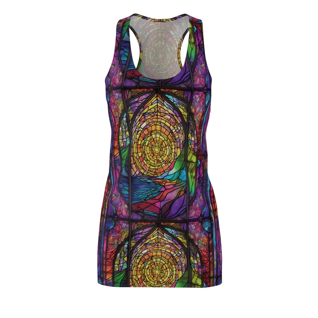 The Elegant Stained "glass" Women's Cut & Sew Racerback Dress - Etsy