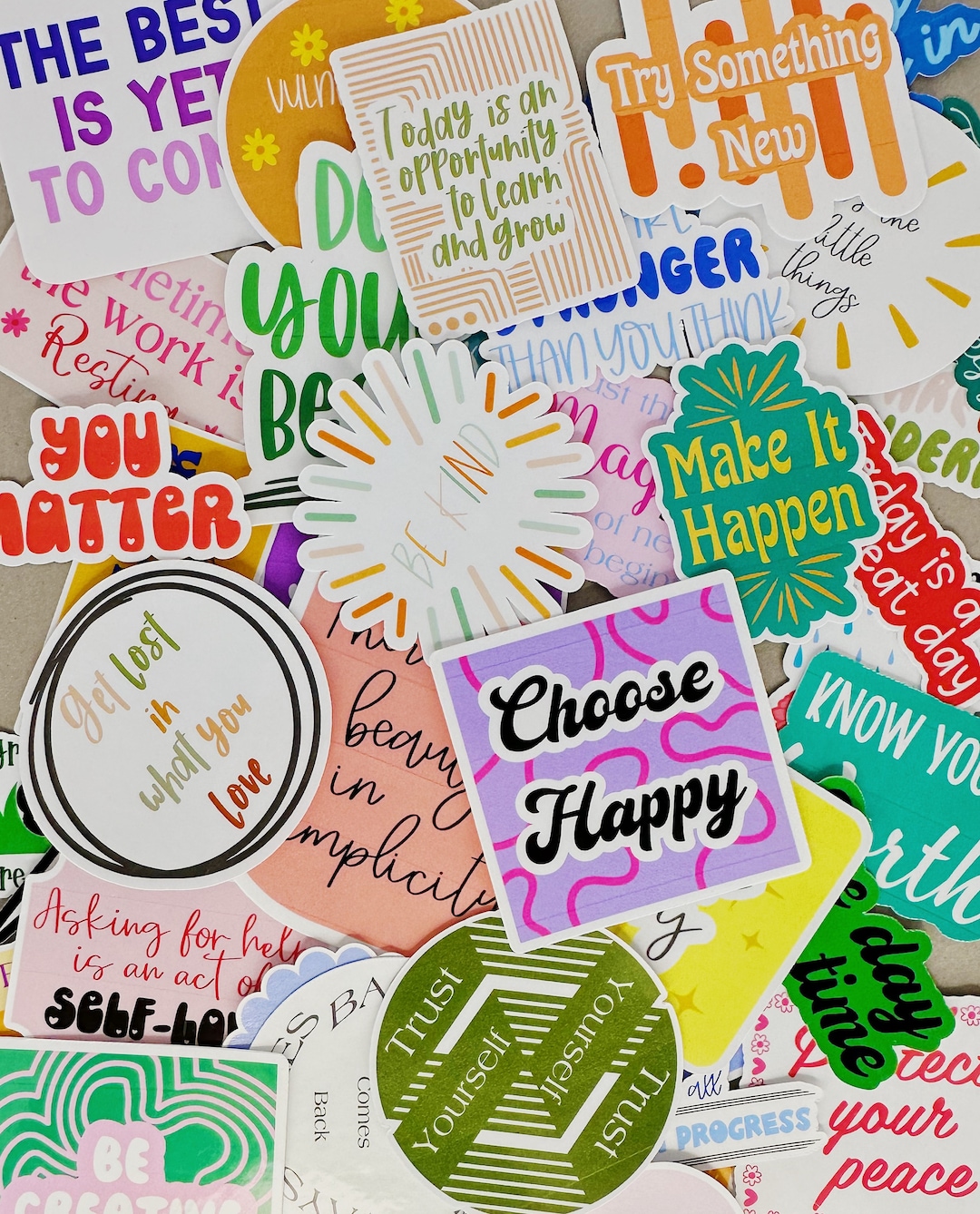 Inspirational Sticker Pack - Motivational Quotes Mental Health Vinyl ...