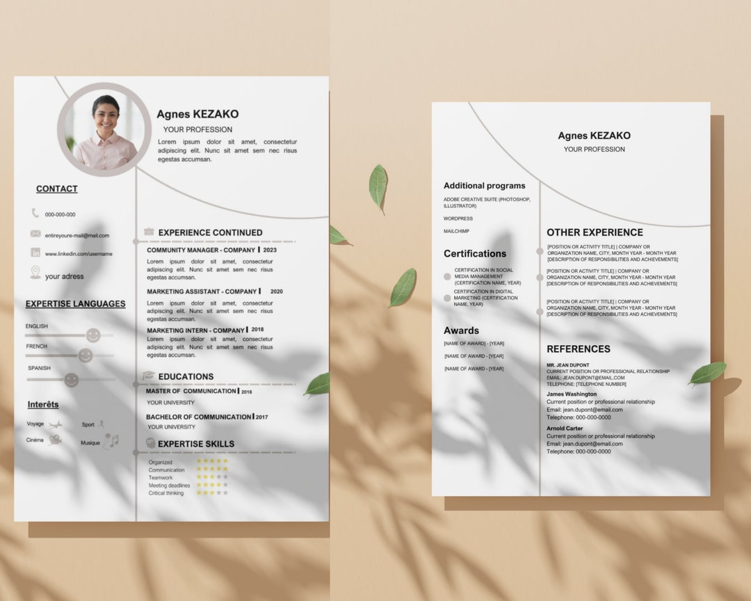 Creative Canva Resume Template Professional Resume Template Modern ...