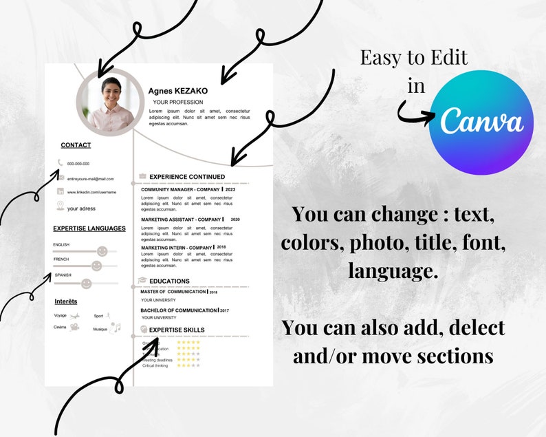 Creative Canva Resume Template Professional Resume Template Modern ...