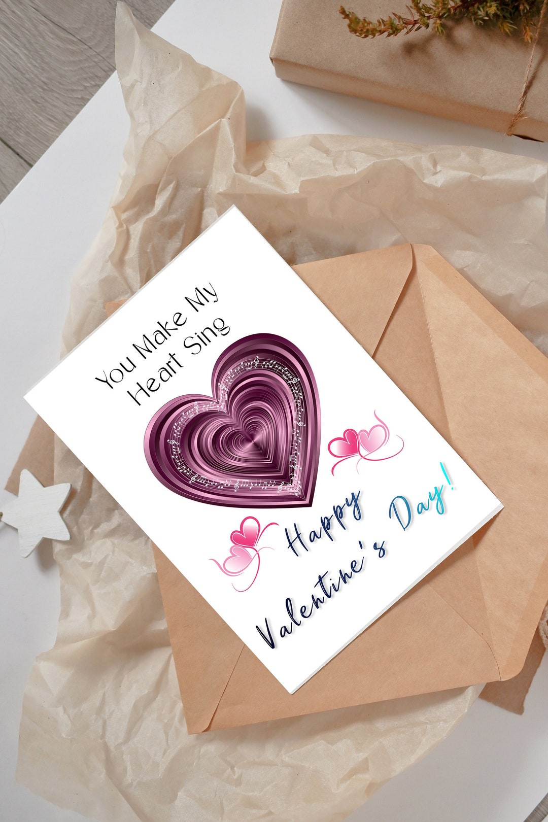 Make My Heart Sing Valentine's Day Card Downloadable Do It Yourself ...