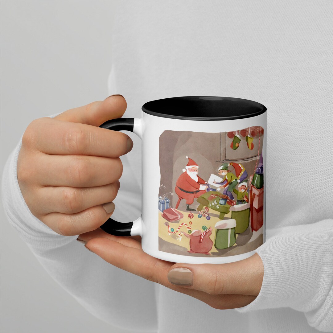 Santa Clause Workshop With Elves and Presents Mug Mug With - Etsy
