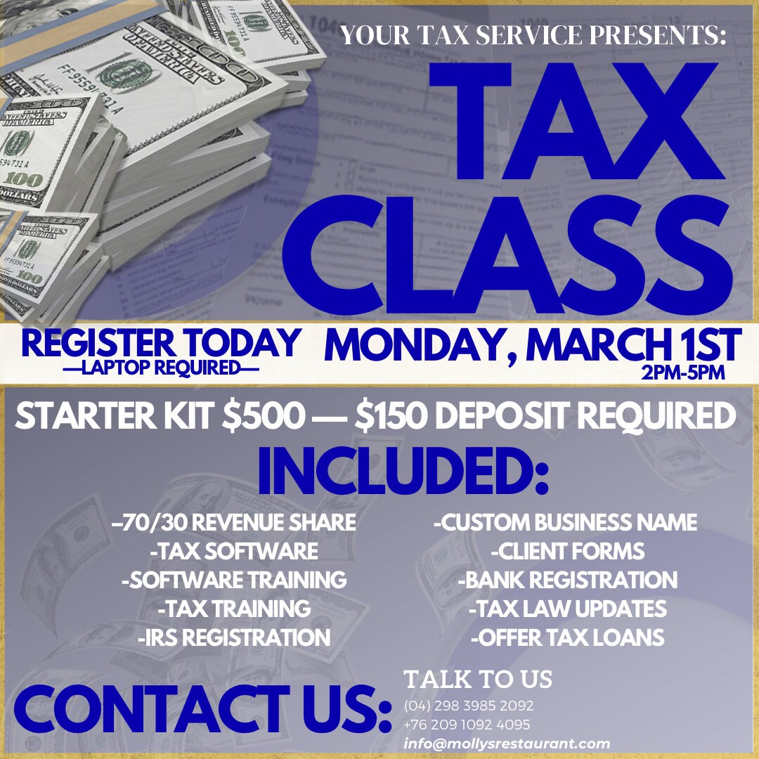 TAX CLASS FLYER - Etsy