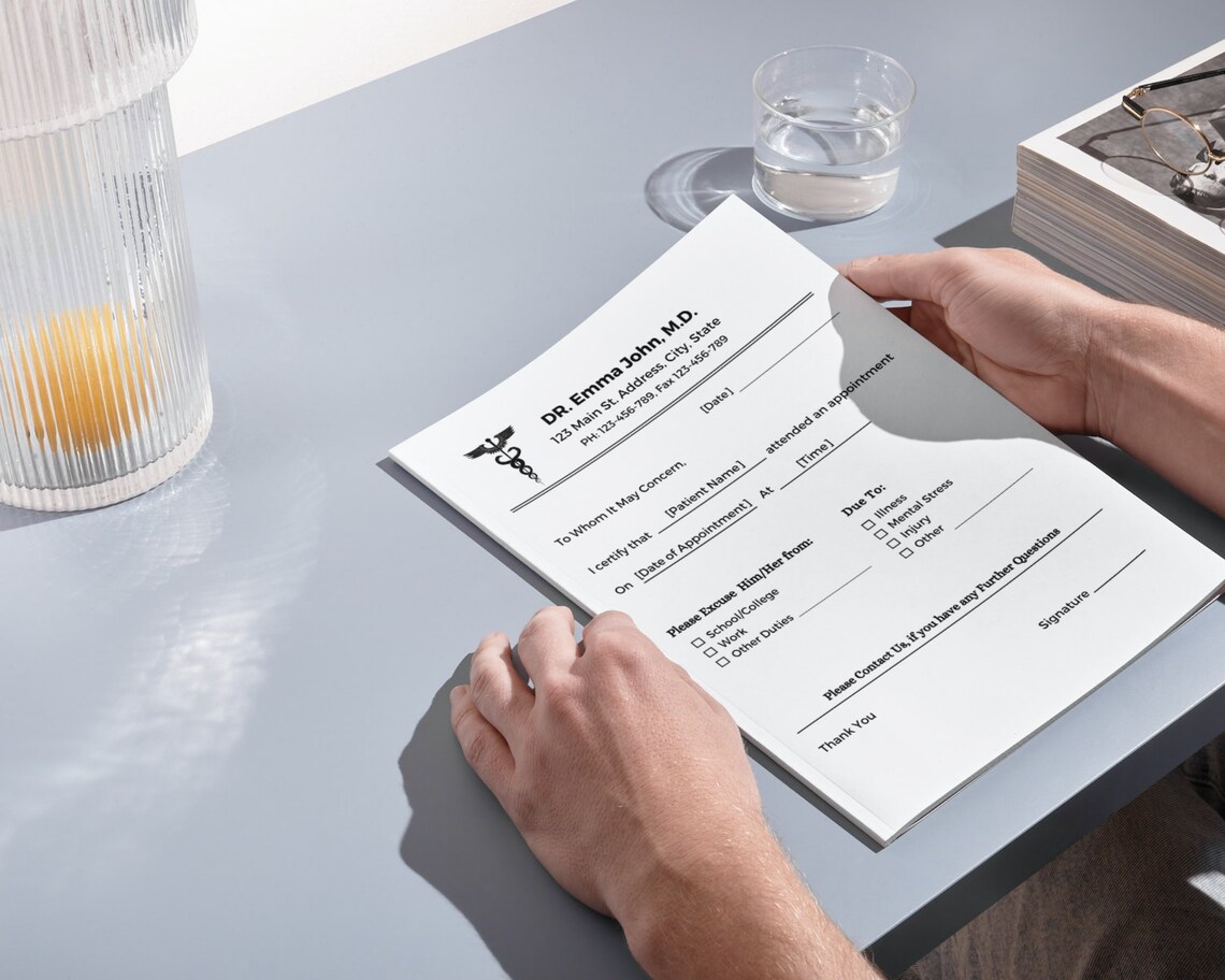 Fillable Doctors Note Doctor Excuse Note Fake Doctors Note Doctors ...