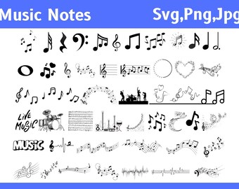 MUSIC NOTES SVG, Music Notes Bundle Svg, Music Notes Clipart , Music ...