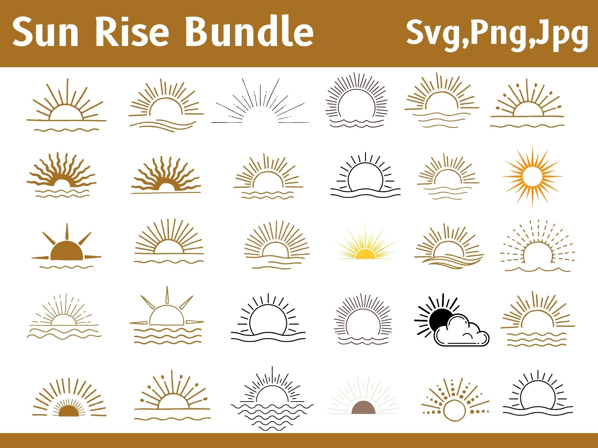 Sunrise SVG, Sun Svg for Cricut, Sunrise Clipart, Sunrise Cut File, Sun ...