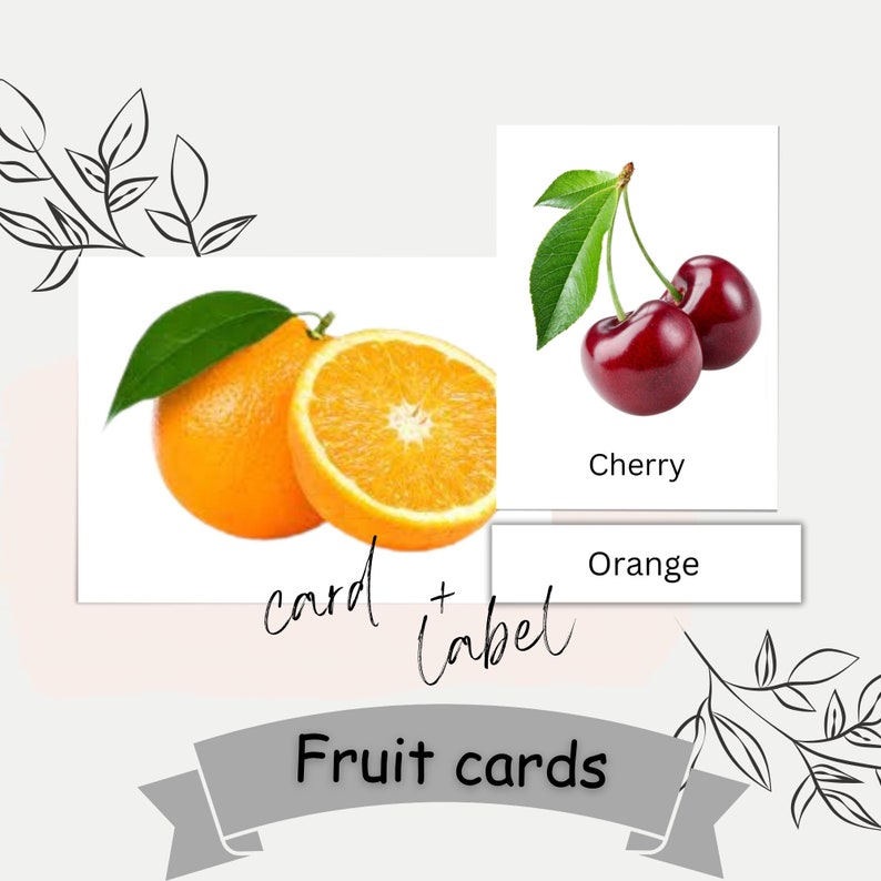 30 Fruits Flashcards Flashcards for Kids Montessori Cards Educational ...