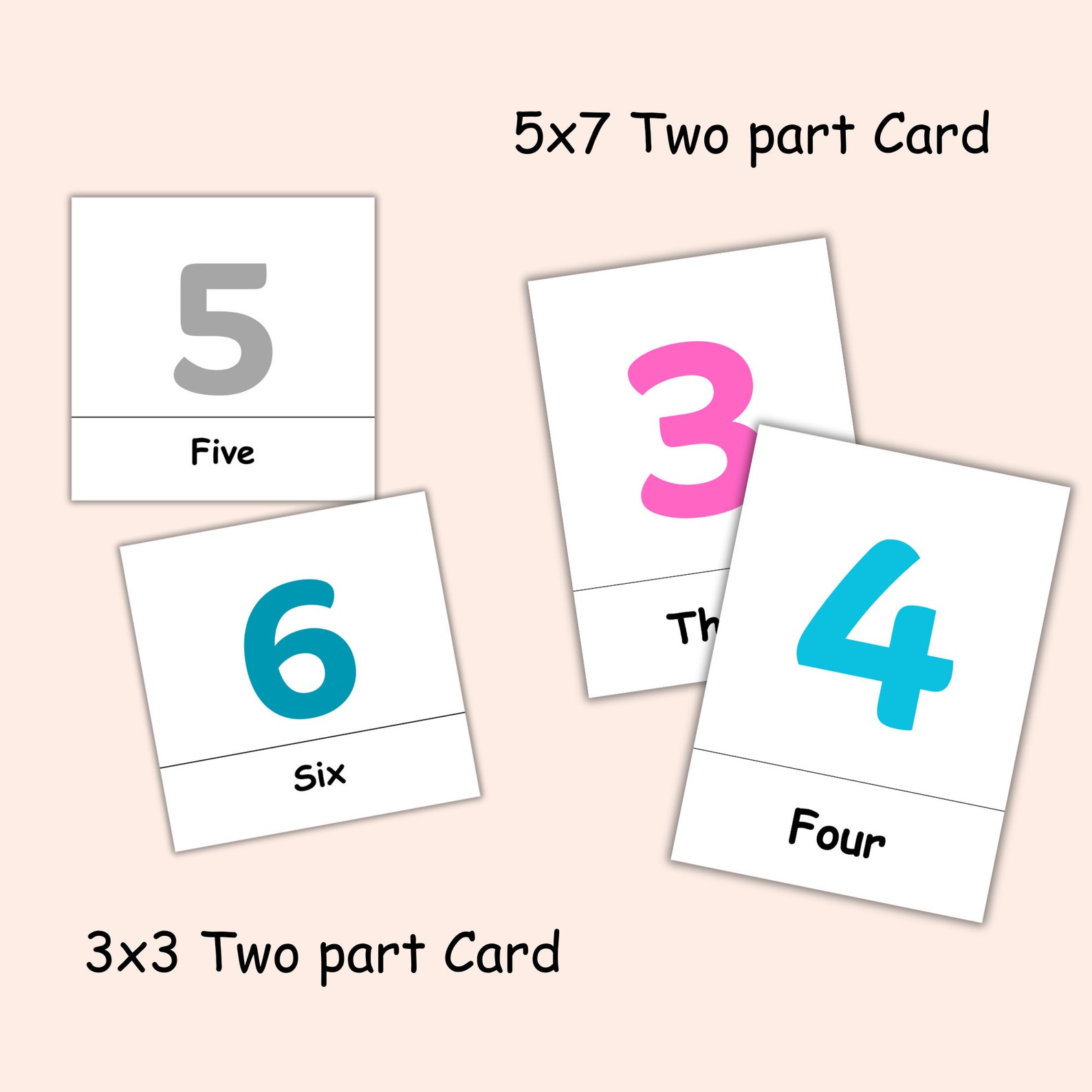 1-10 Number Flash Cards Pre-school Counting Cards Toddler Learning ...