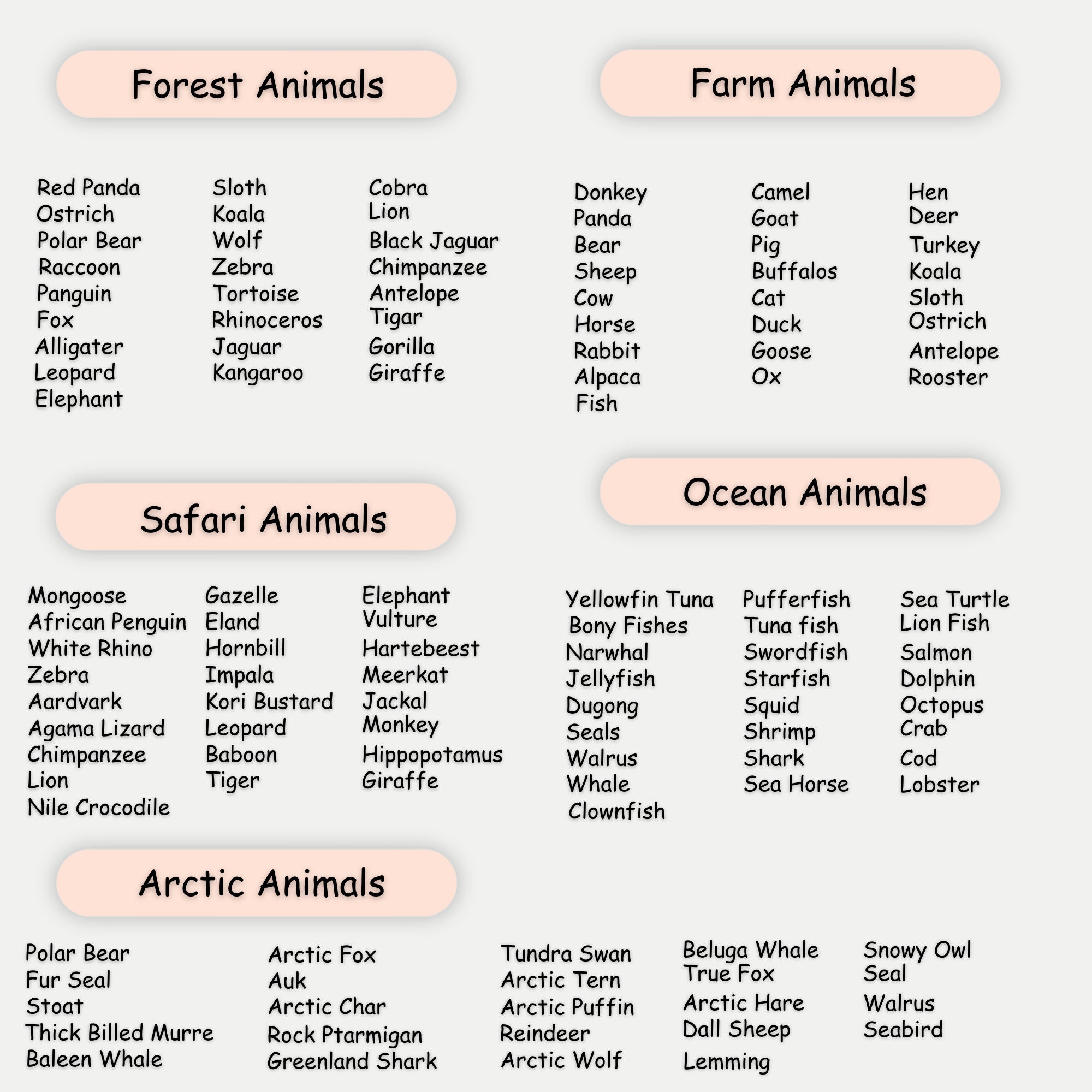 100 Animal Flash Cards Printable Montessori Cards Pre-school Cards Farm ...