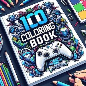 100 Gaming Pages Digital Coloring Book PDF, Perfect Gift, Fun Activity ...