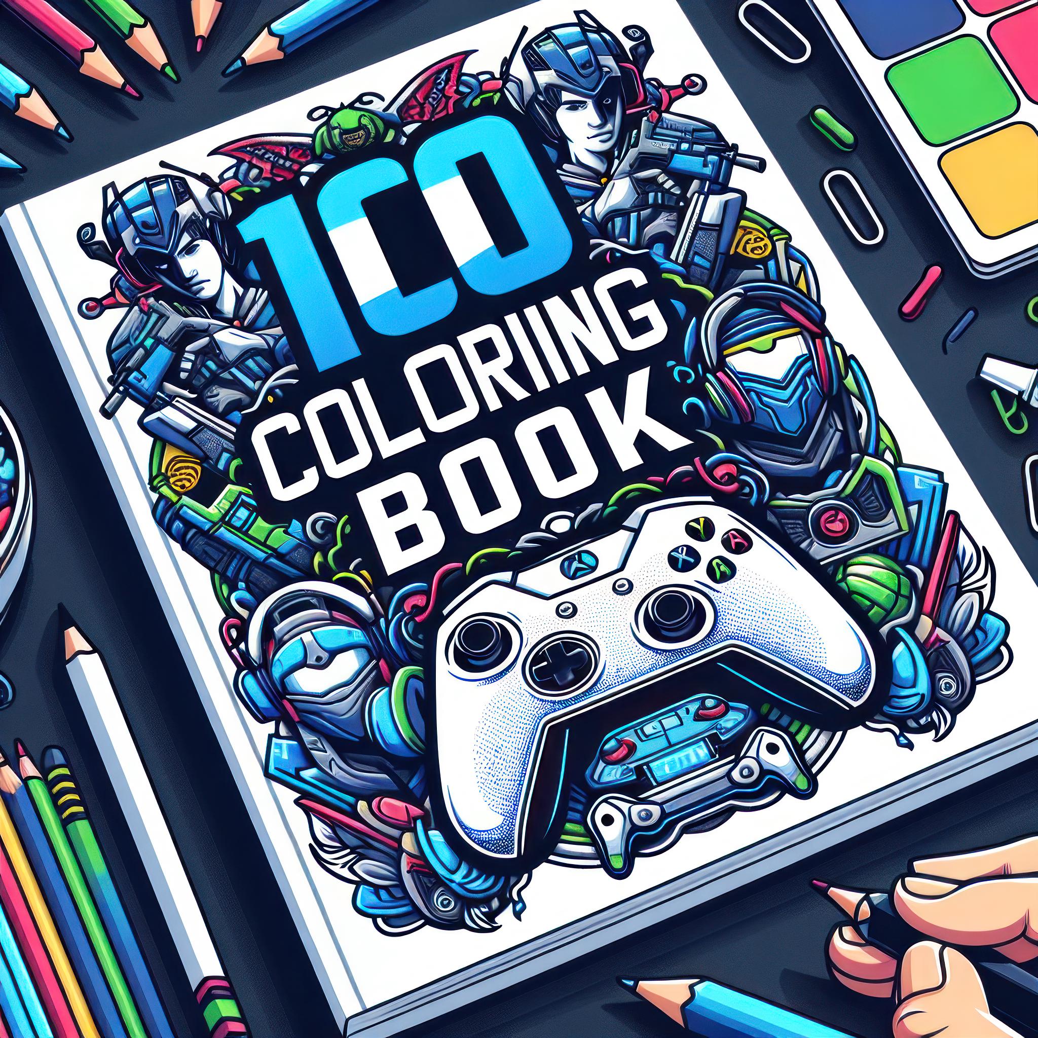 100 Gaming Pages Digital Coloring Book PDF, Perfect Gift, Fun Activity ...