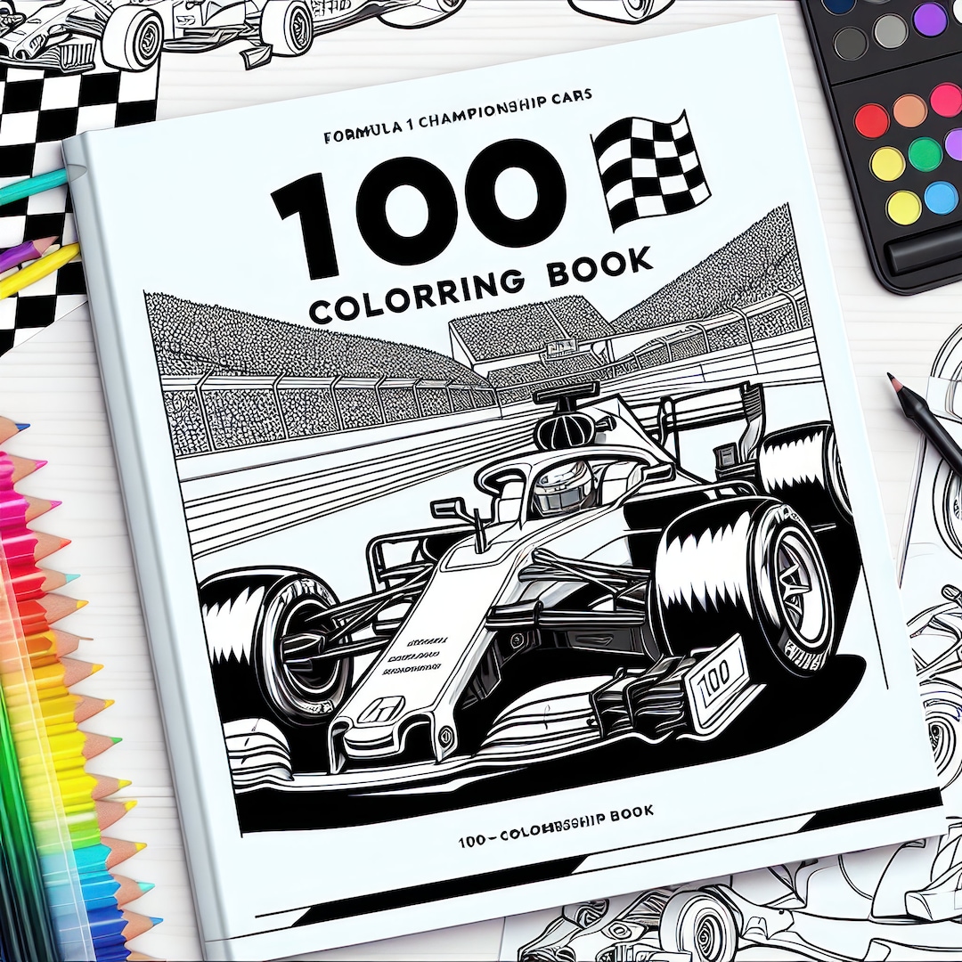 Formula 1 Coloring Pages: 100 Championship-winning Designs for Adults ...