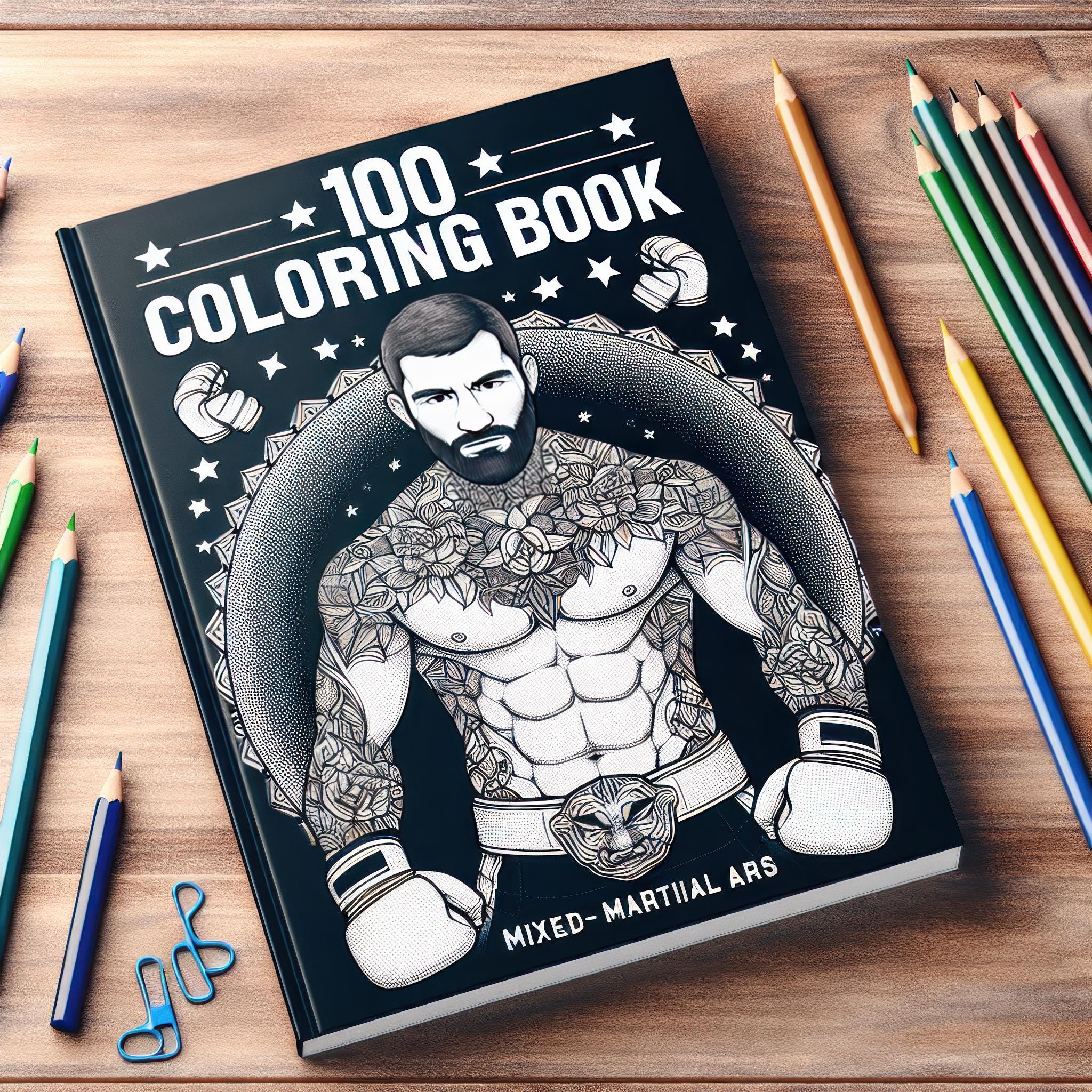 100 Mixed Martial Arts Pages Digital Coloring Book PDF for Kids and ...