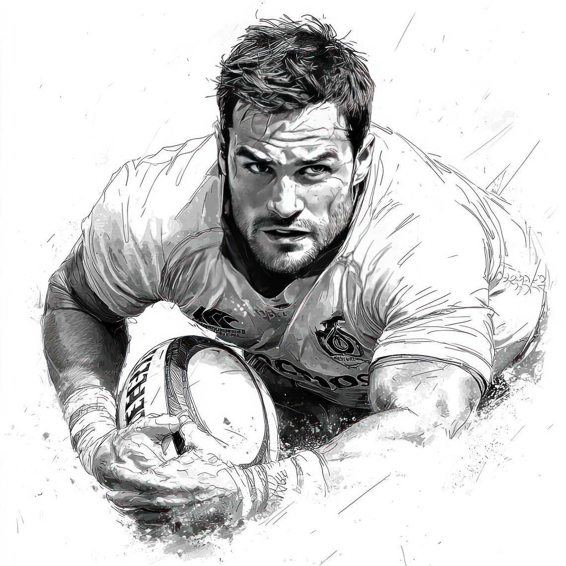 100 Pages Digital Touch Rugby Coloring Book PDF for Kids and Adults Fun ...