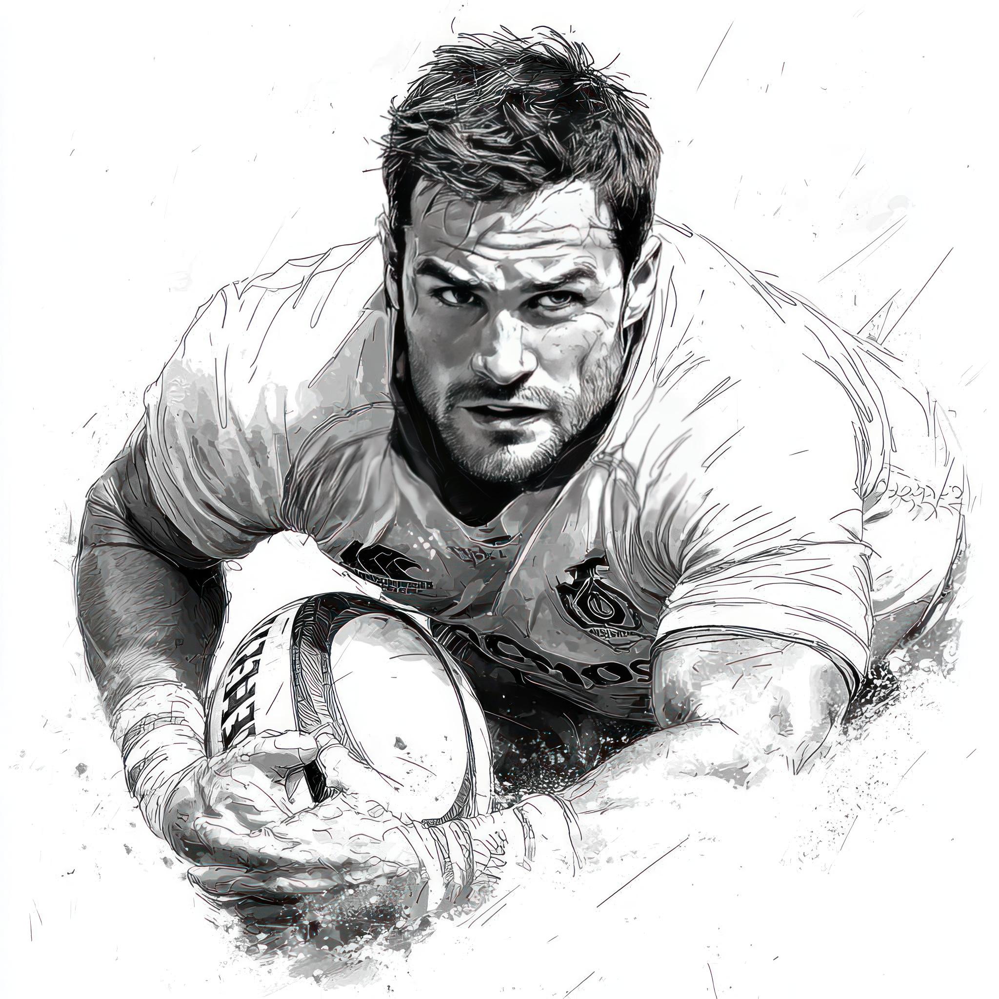 100 Pages Digital Touch Rugby Coloring Book PDF for Kids and Adults Fun ...