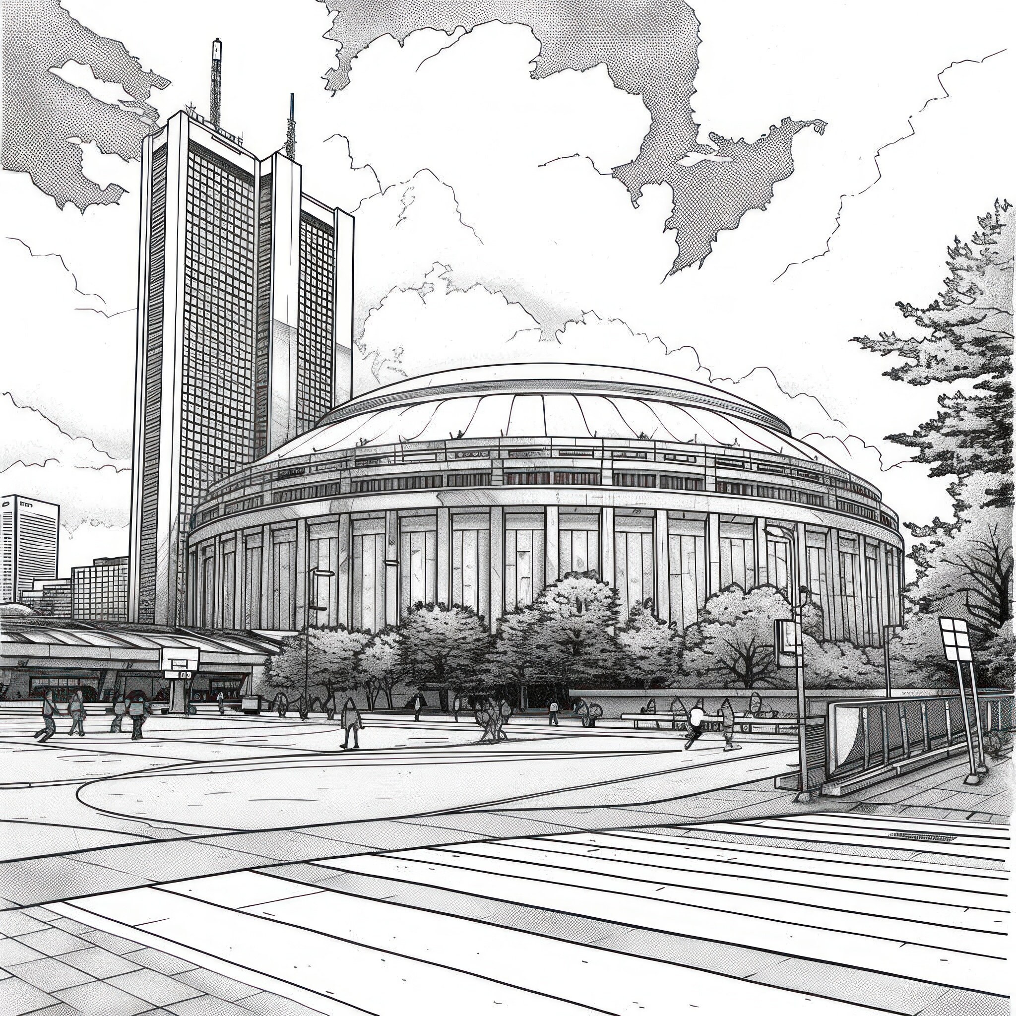 100 Basketball Coloring Pages Arenas Around the World, Digital PDF ...