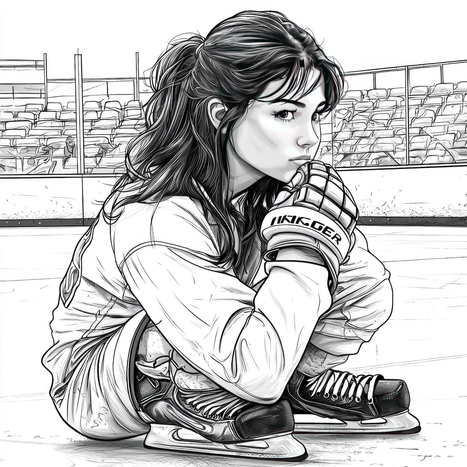 100 Pages Ringette Coloring Book PDF for Kids and Adults Digital ...