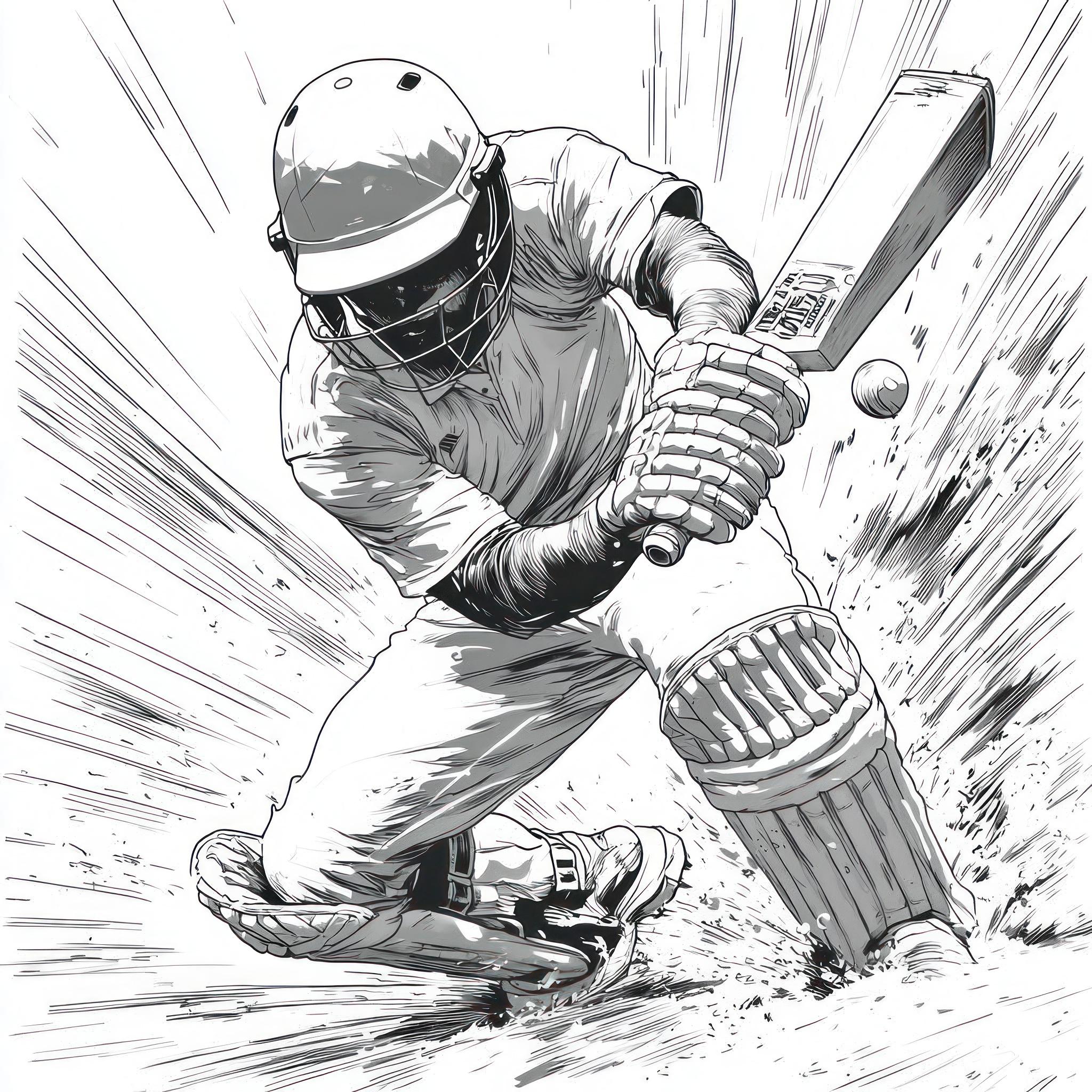 100 Pages Cricket Coloring Book PDF for Kids and Adults Fun Activity ...