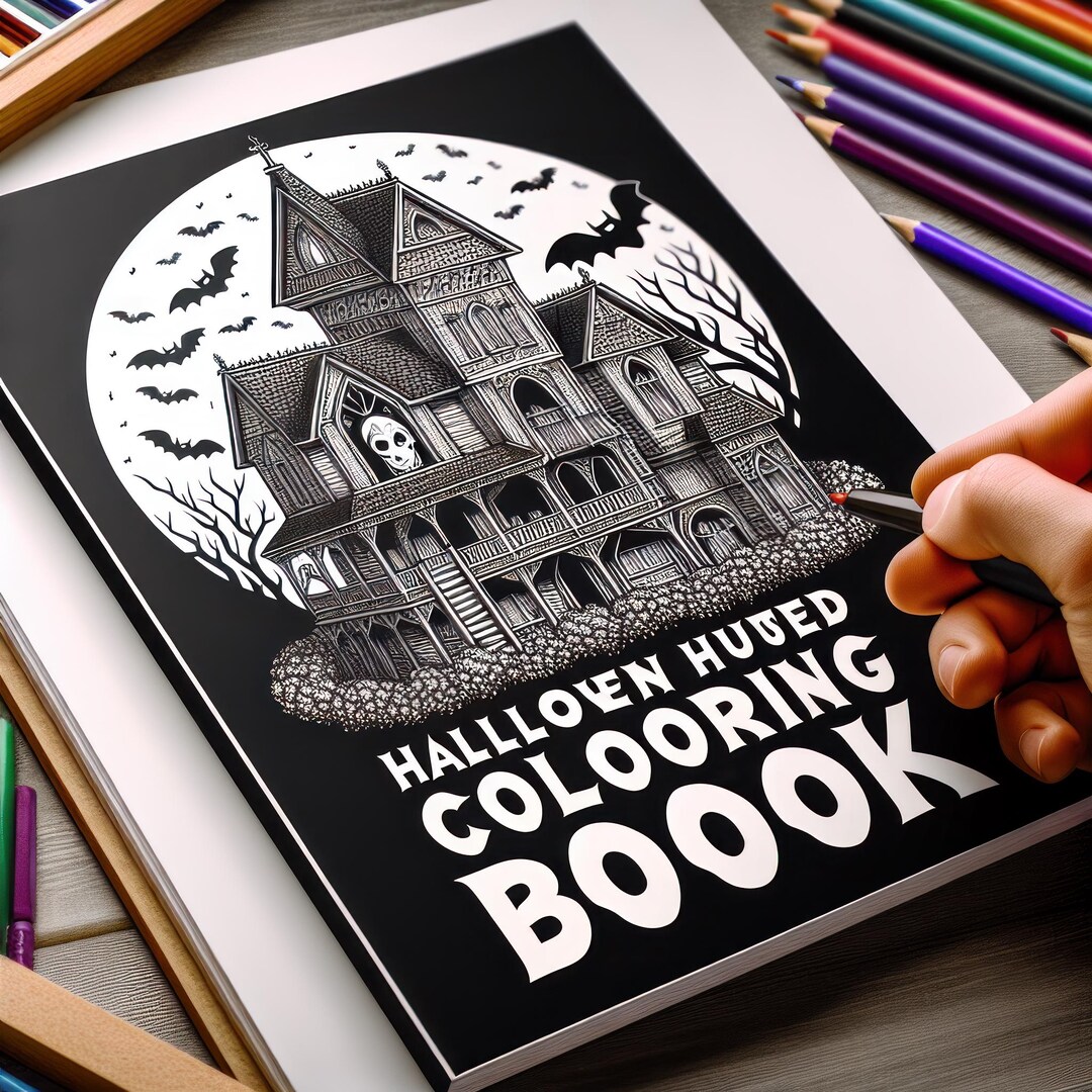100 Pages Halloween Haunted Houses Pages Coloring Digital PDF for Kids ...
