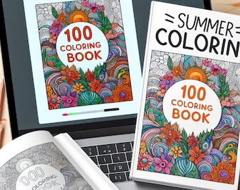 Summer Coloring Pages, Printable, Digital Download, PDF - Etsy