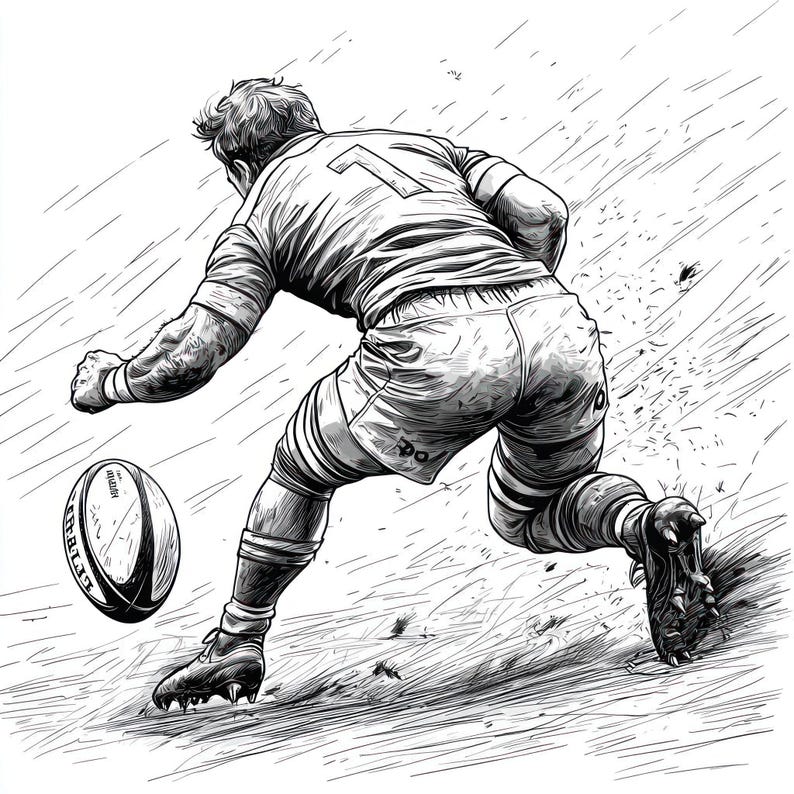 100 Pages Rugby Sevens Digital Coloring Book PDF | Fun Activity for ...
