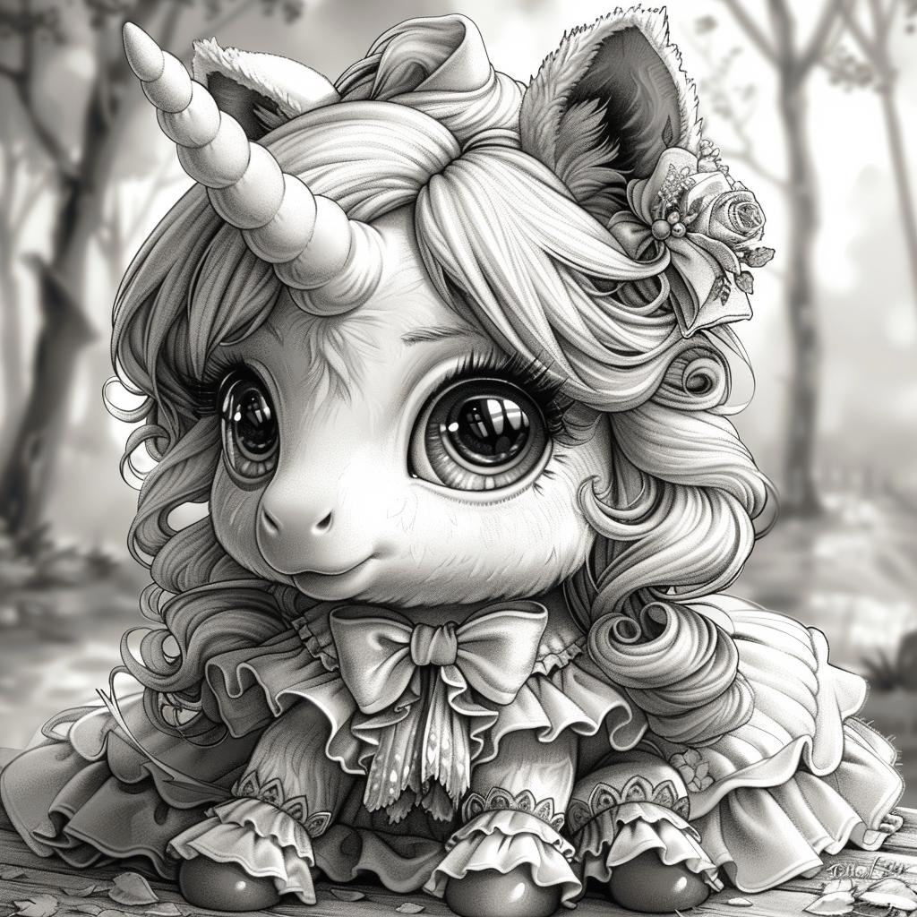 100 Unicorn Fashion Fantasy Coloring Book, 100 Pages Digital Printable ...