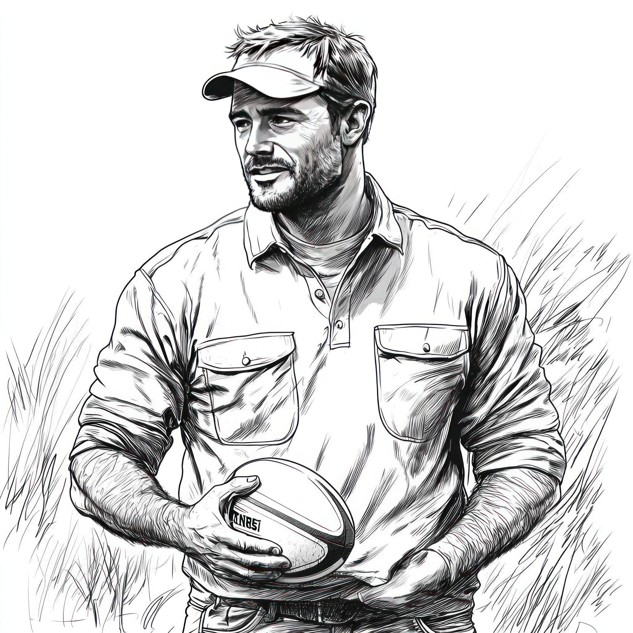 100 Pages Digital Touch Rugby Coloring Book PDF for Kids and Adults Fun ...