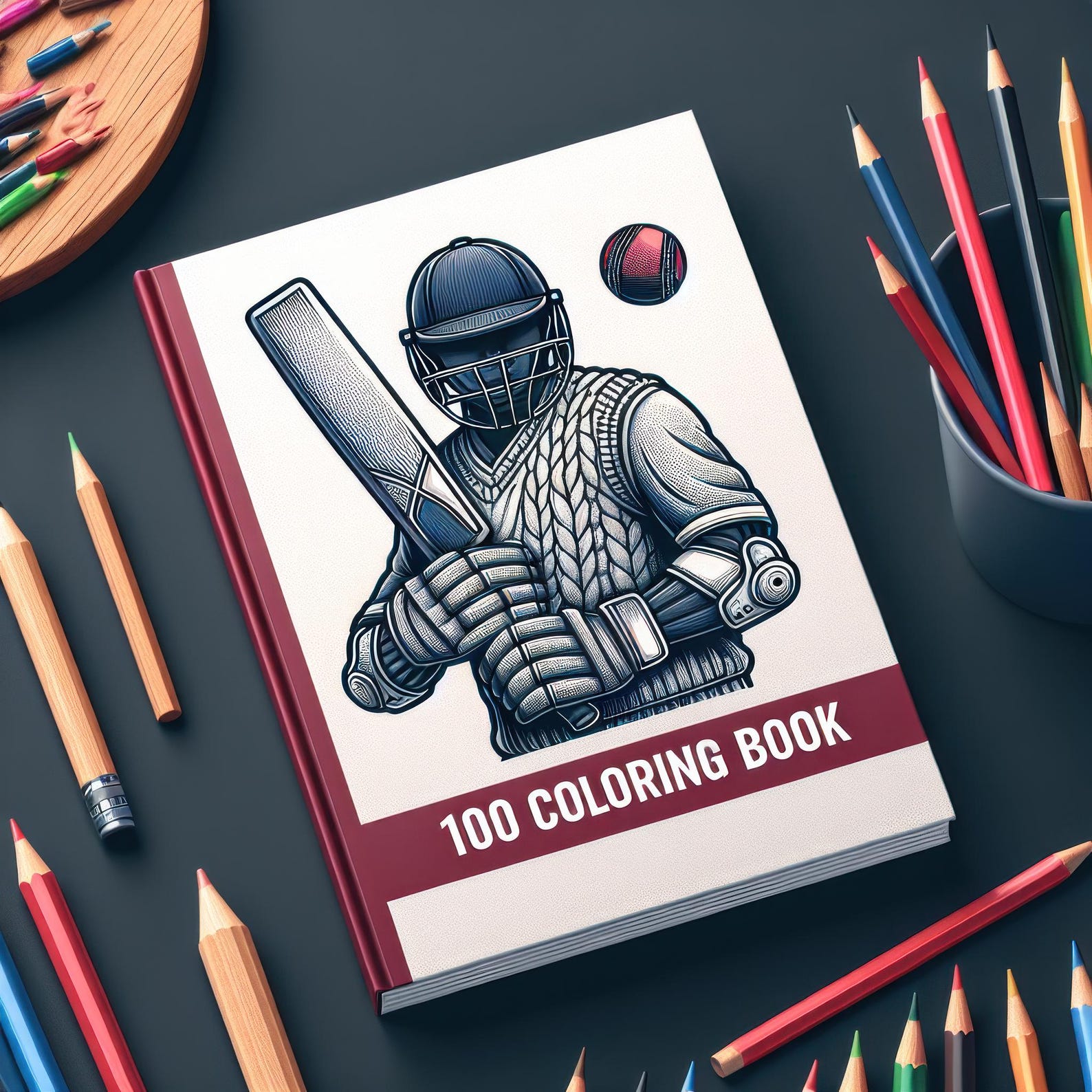 100 Pages Cricket Coloring Book PDF for Kids and Adults Fun Activity ...