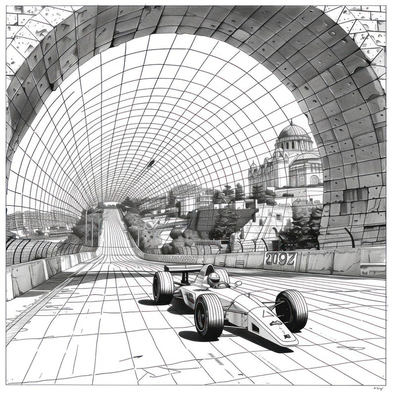 Iconic Formula 1 Tracks Digital Coloring Book, Racing Circuits, 100 ...