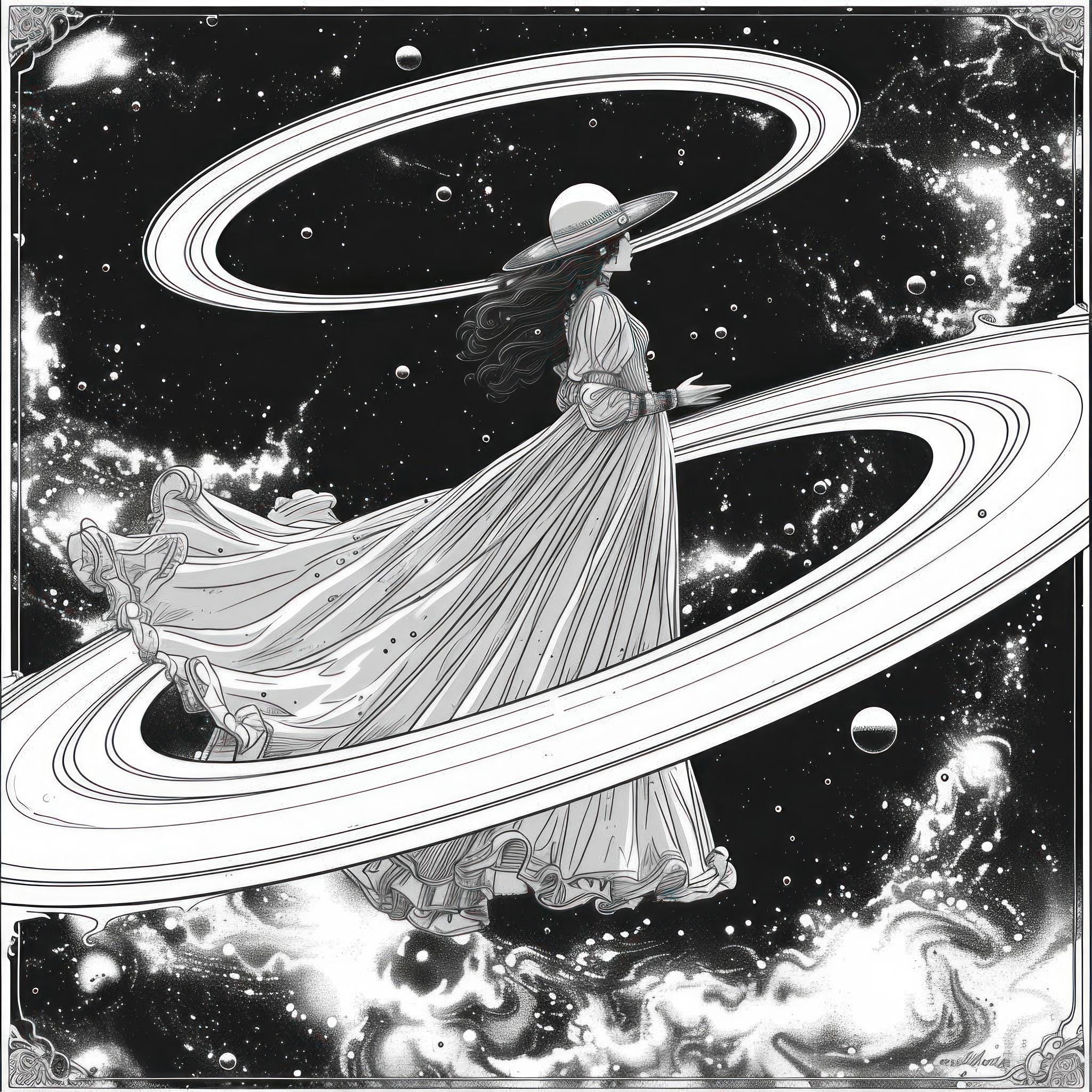 100 Coloring Princesses in Space Coloring Book: 100 Pages of Cosmic ...