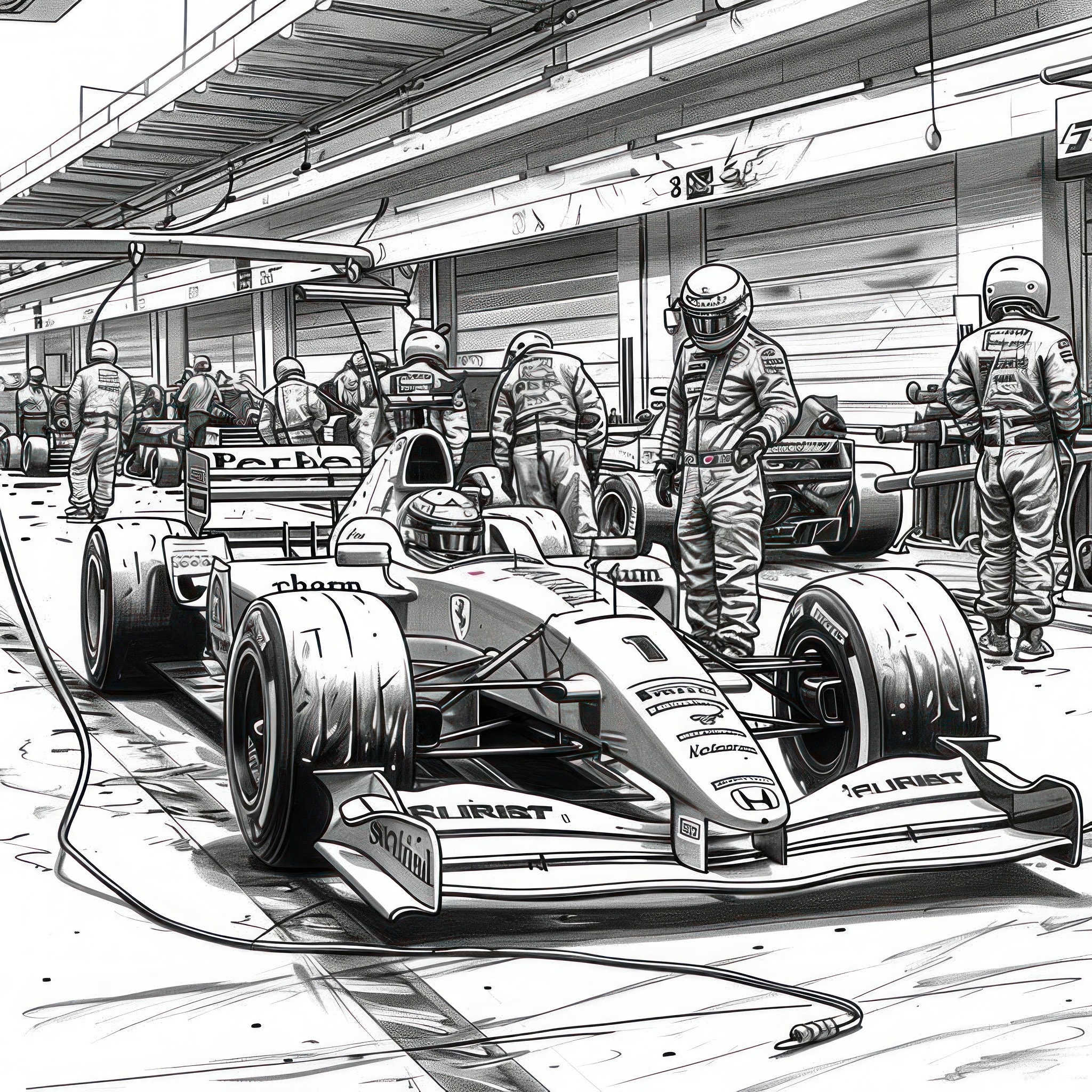 F1 Autos ausmalen Buch PDF: 100 Seiten von Iconic Team Liveries ...
