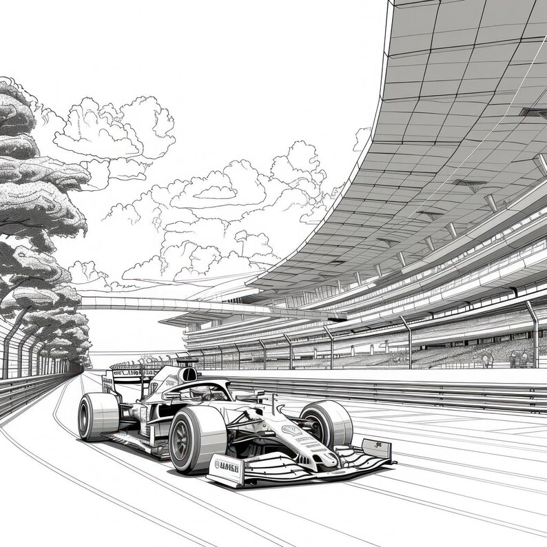 Iconic Formula 1 Tracks Digital Coloring Book, Racing Circuits, 100 ...