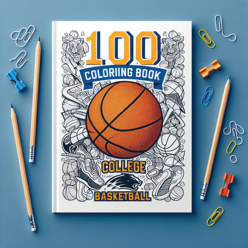 100 Coloring Page College Basketball Stars, Digital Coloring Book ...