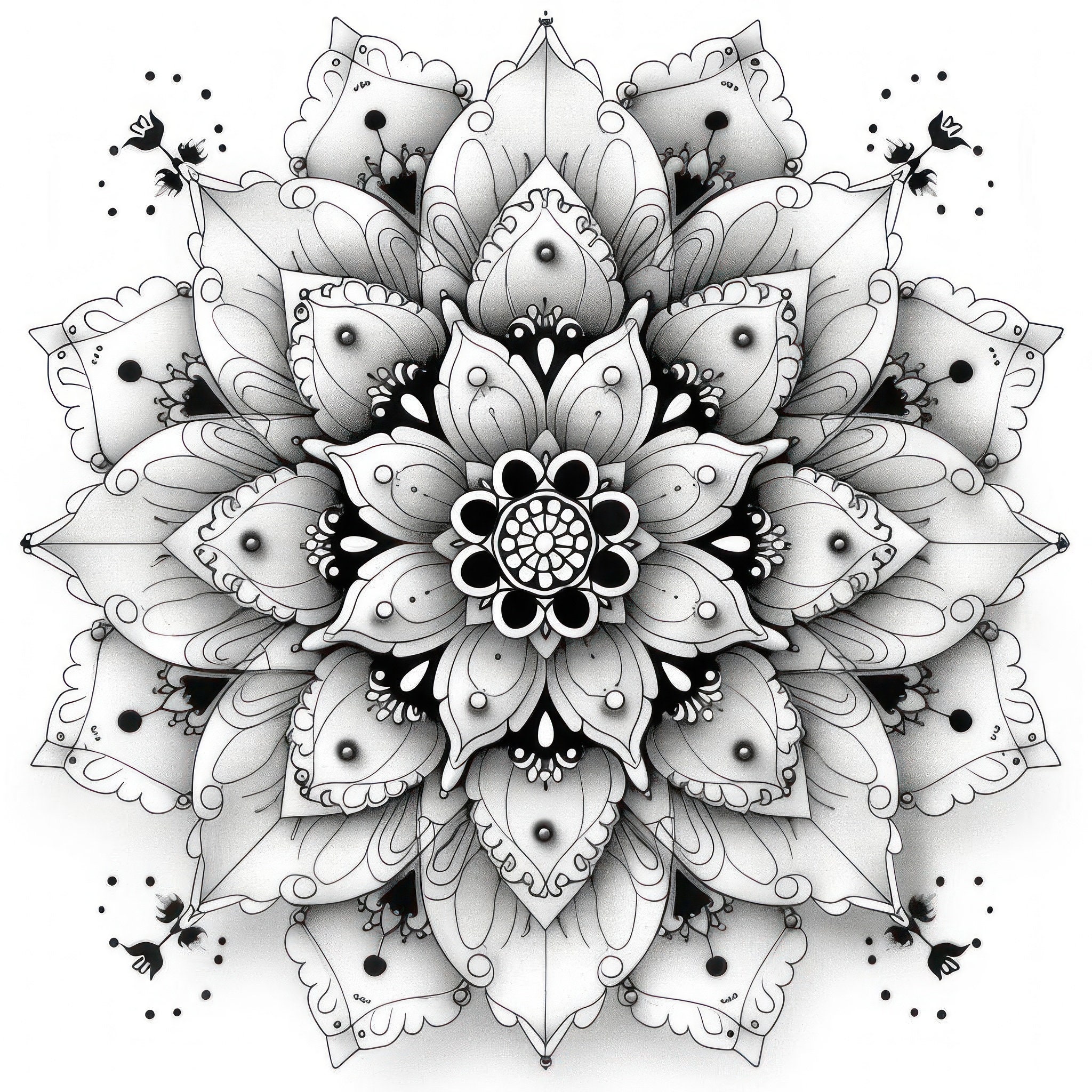 100 Stress Relief Patterns Pages Digital Coloring Book Adult and Kids ...