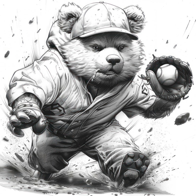 Baseball Team Mascots Digital Coloring Book, Fun Mascot Designs, 100 ...