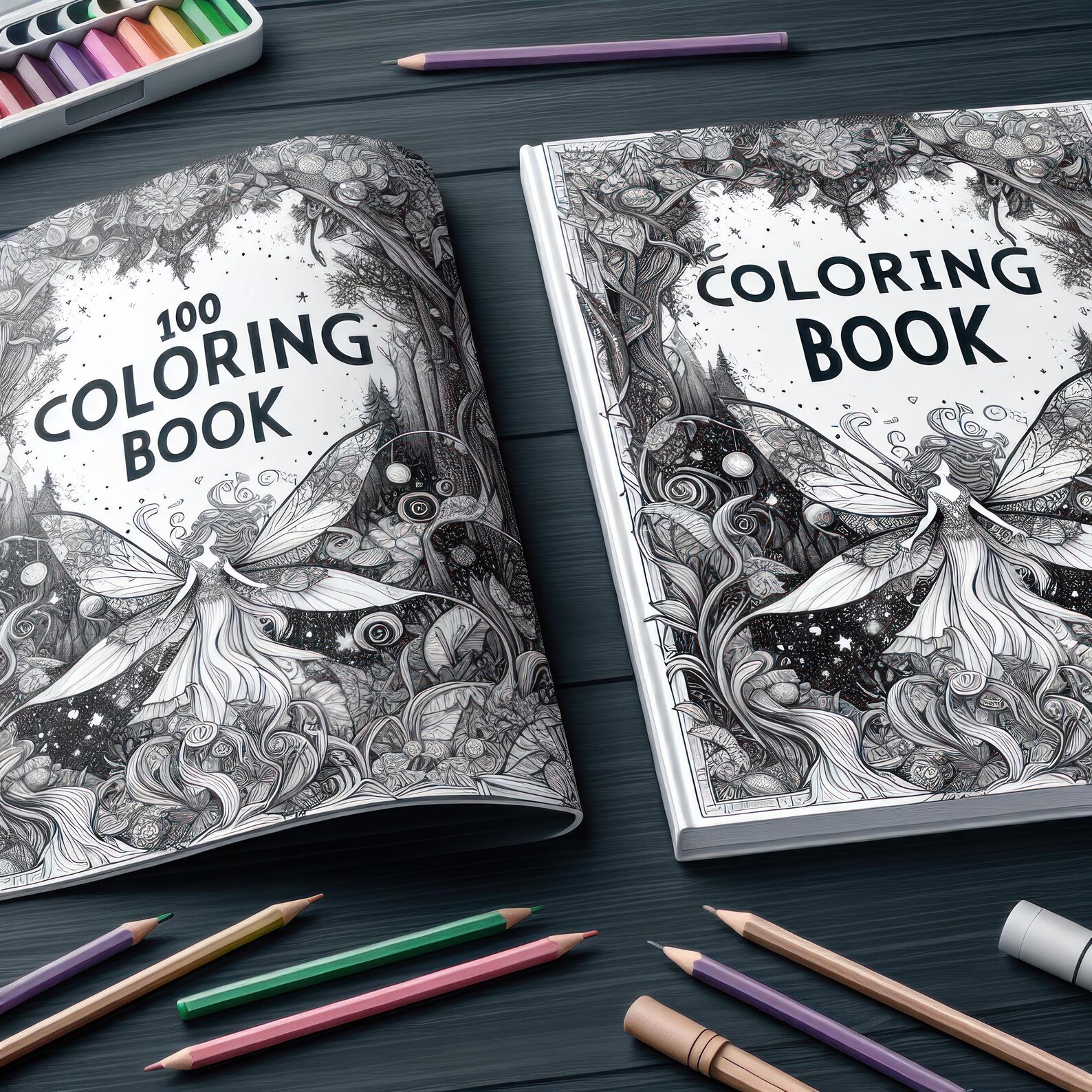 100 Magical Forest Fairies Pages Digital Coloring Book PDF for Kids and ...