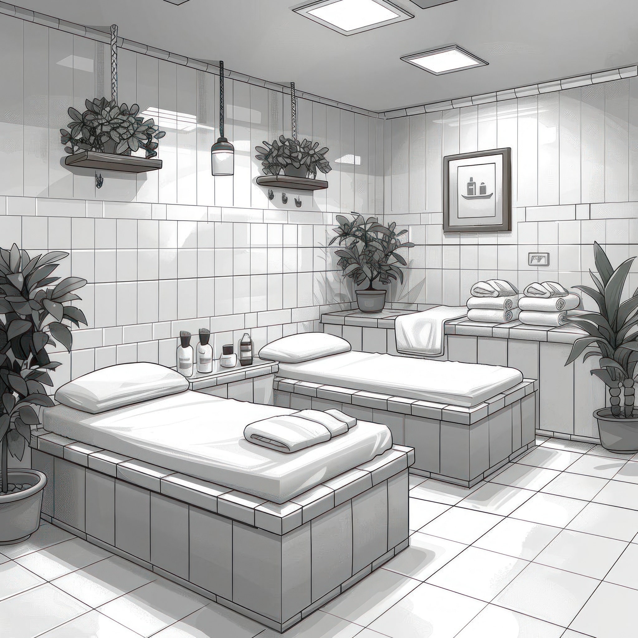 100 Pages Spa Day Skincare Coloring Book PDF for Kids and Adults ...