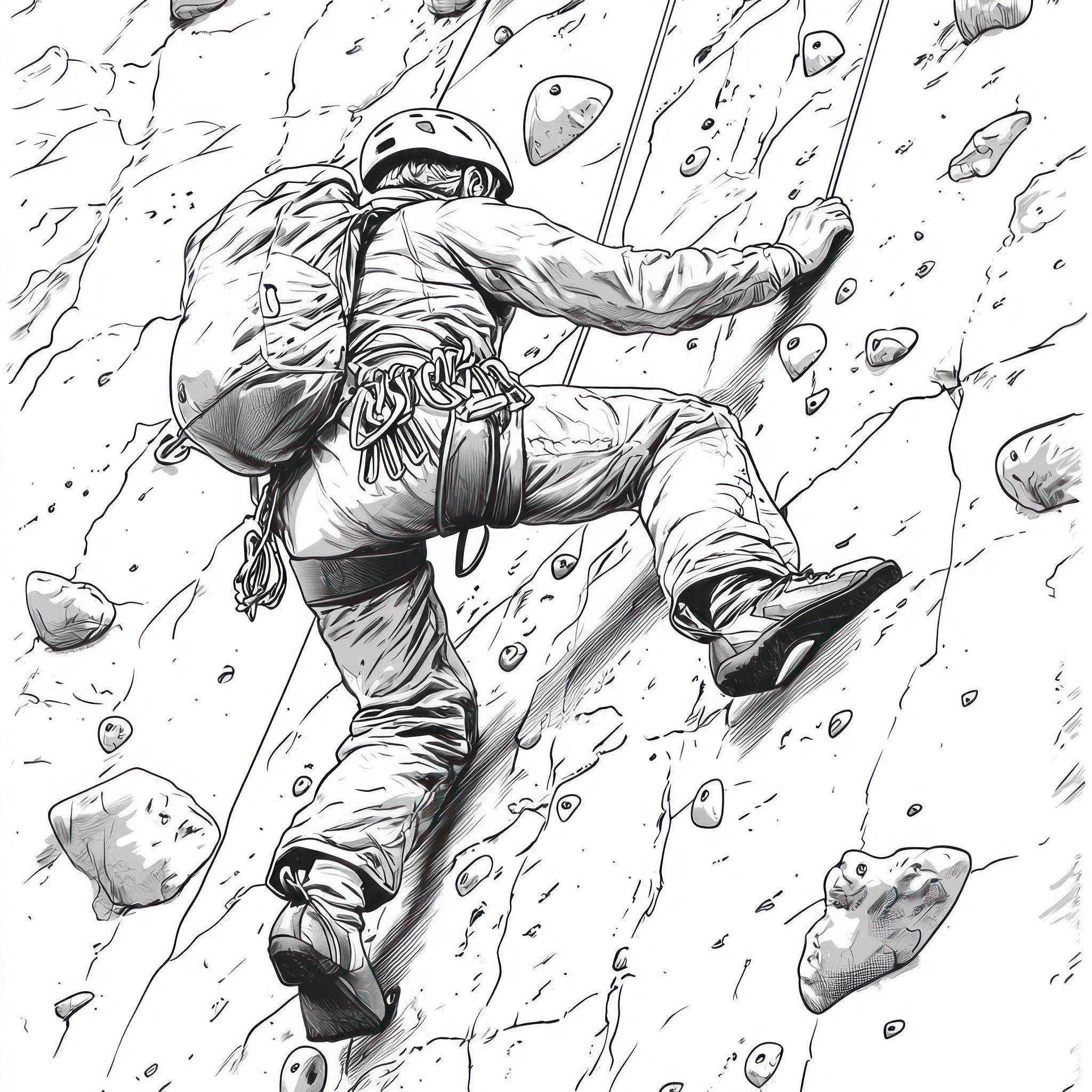 100 Pages Indoor Climbing Digital Coloring Book Pdf,climbing Theme Fun ...