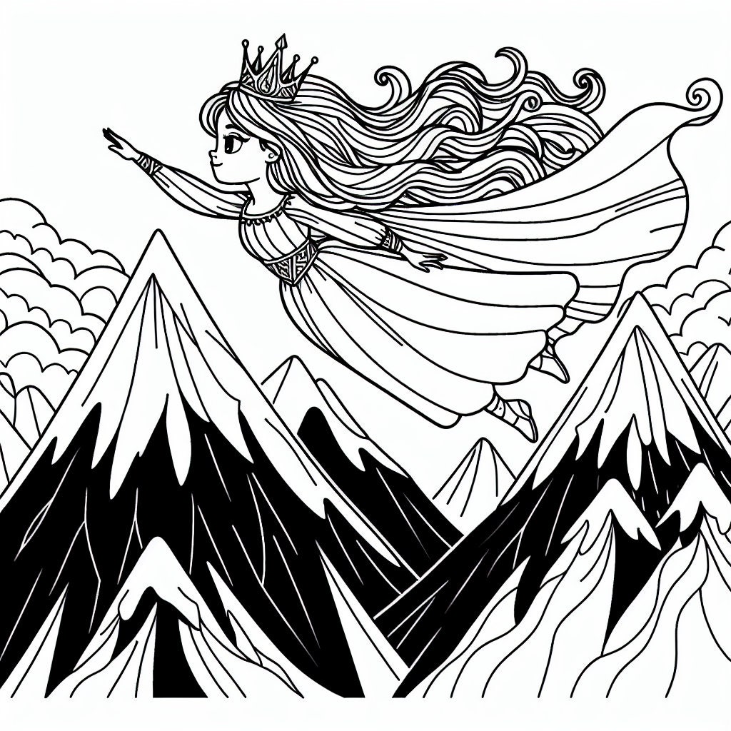 Adventure Princess Coloring Page PDF Download | Printable Art for Kids ...