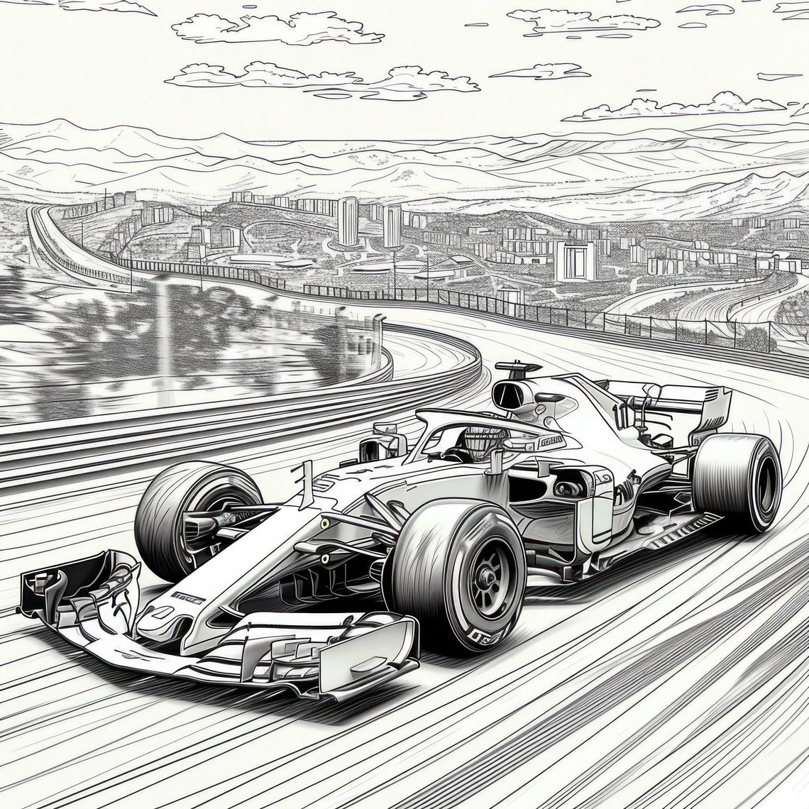 Iconic Formula 1 Tracks Digital Coloring Book, Racing Circuits, 100 ...