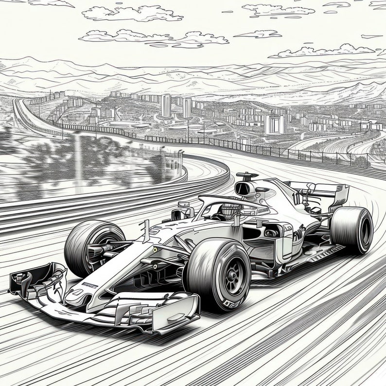 Iconic Formula 1 Tracks Digital Coloring Book, Racing Circuits, 100 ...
