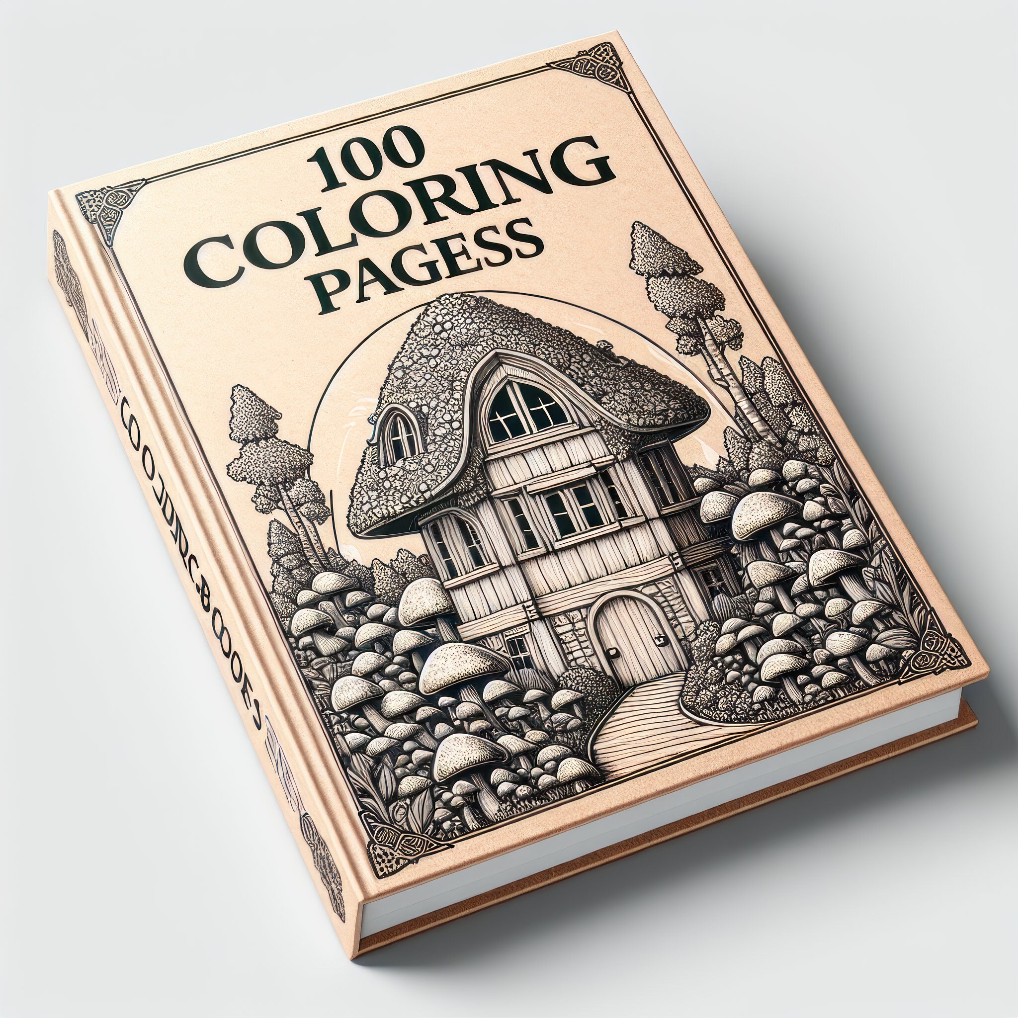 100 Mushroom Houses Pages Digital Coloring Book PDF, Fun Activity Gift ...