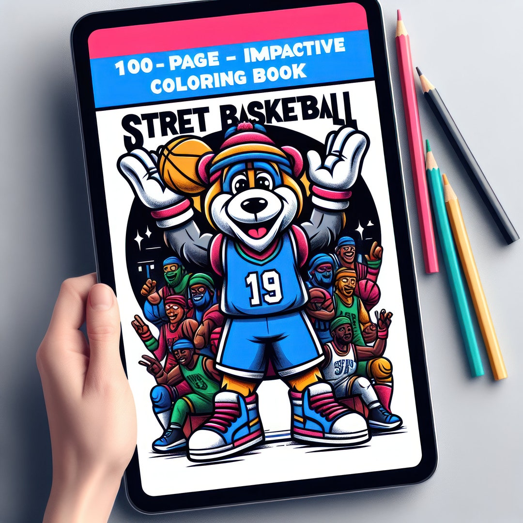 100 Coloring Street Ball and Mascots, Digital Coloring, Printable Art ...