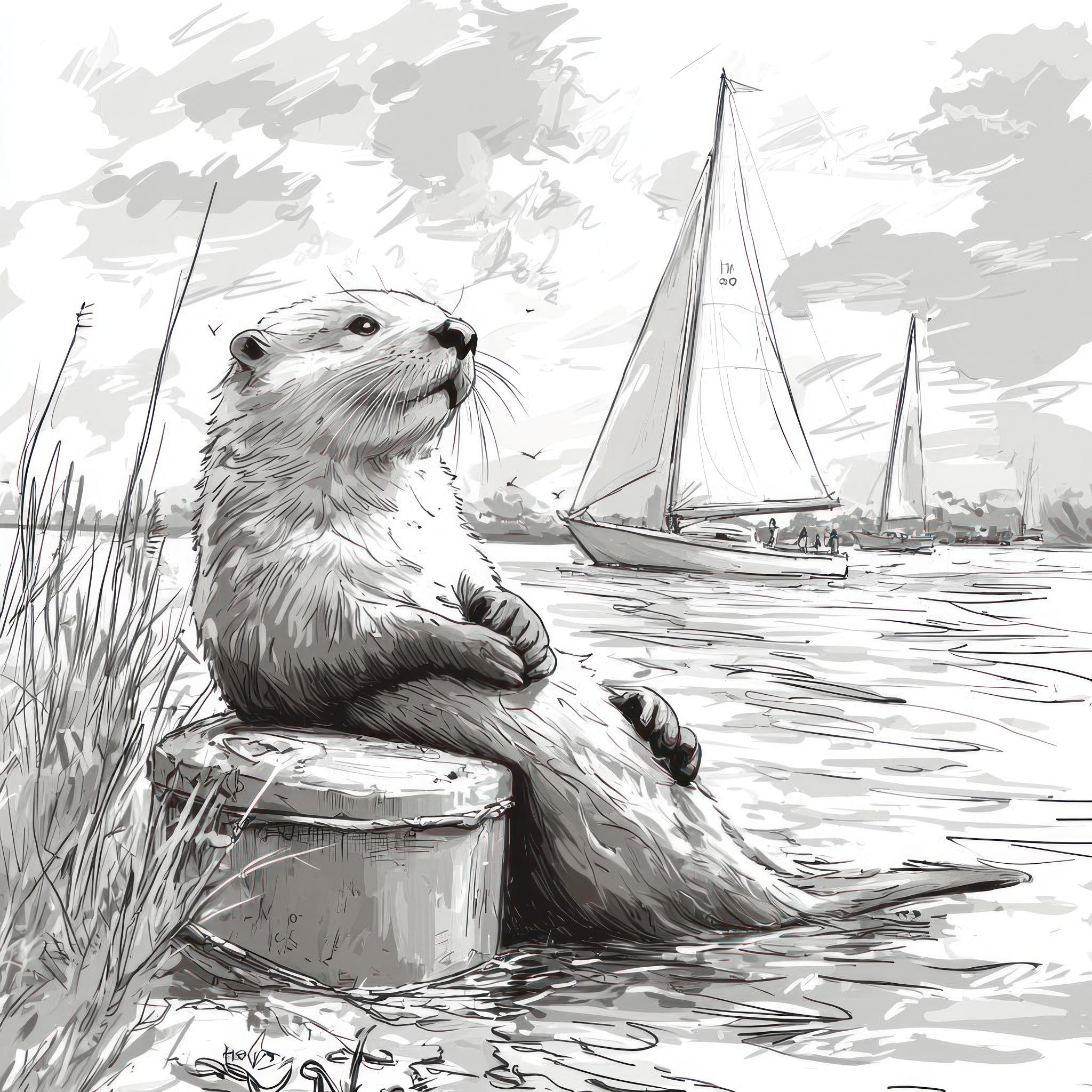 100 Sailing Pages Digital Coloring Book PDF for Kids and Adults ...