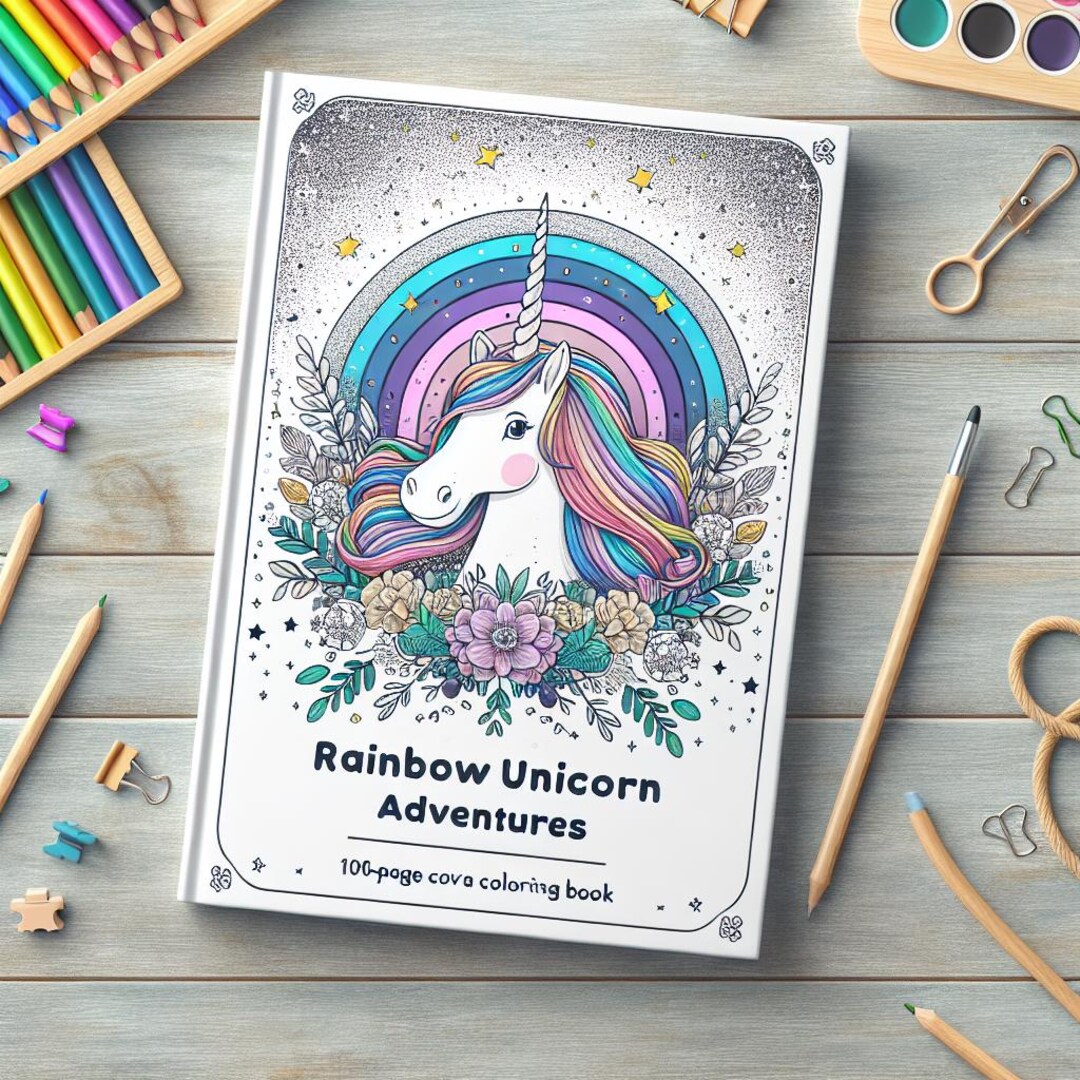 100 Rainbow Unicorn Adventures Coloring Book - Printable PDF With ...