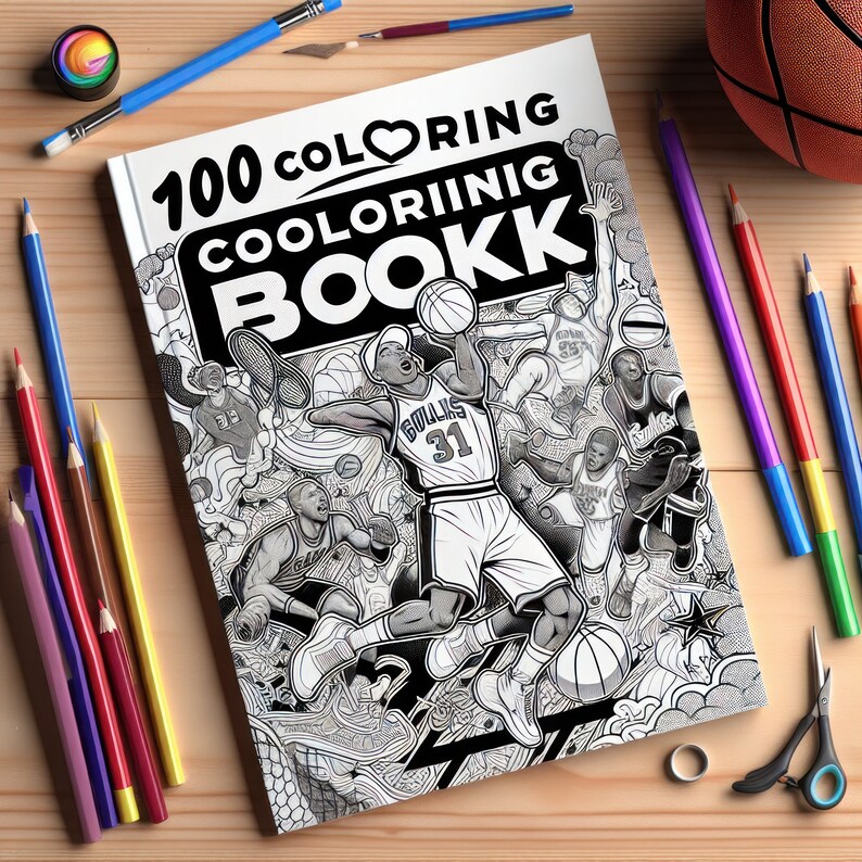 100 Pages PDF Famous Basketball Green Fn Digital Coloring Book PDF for ...