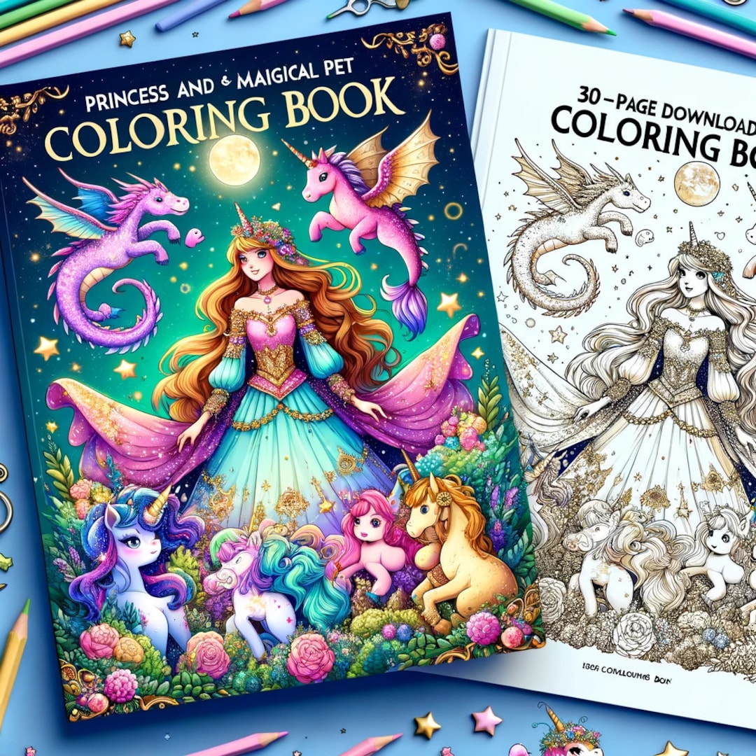 Princess Coloring Page PDF 100 Magical Companion Printable Art for ...