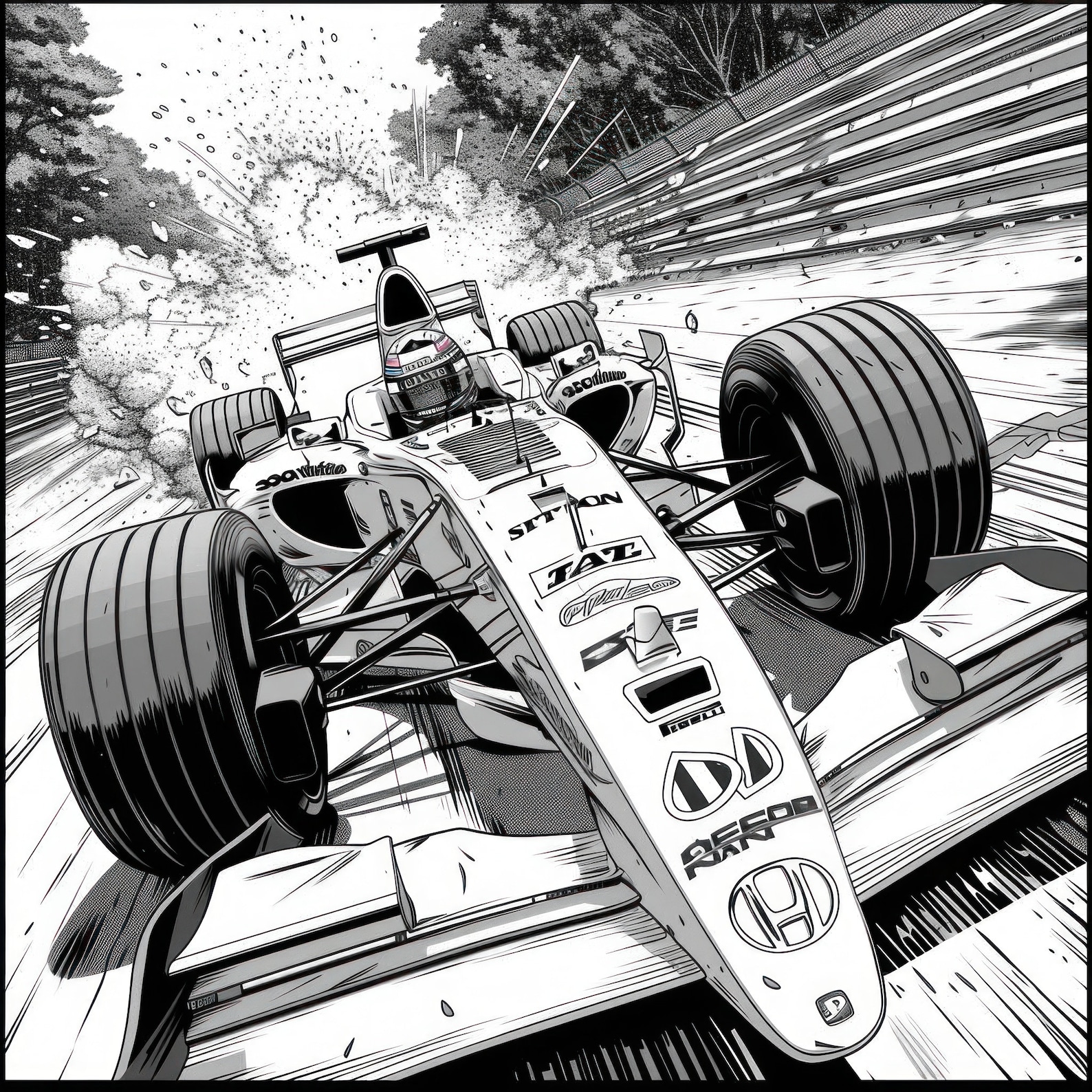 Formula 1 Coloring Pages: 100 Championship-winning Designs for Adults ...